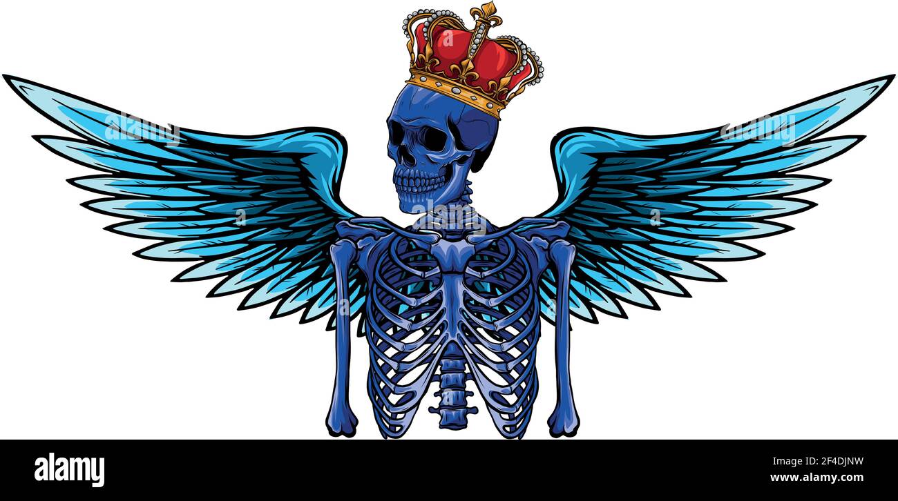 vector angel skeleton with wing and crown Stock Vector Image & Art - Alamy
