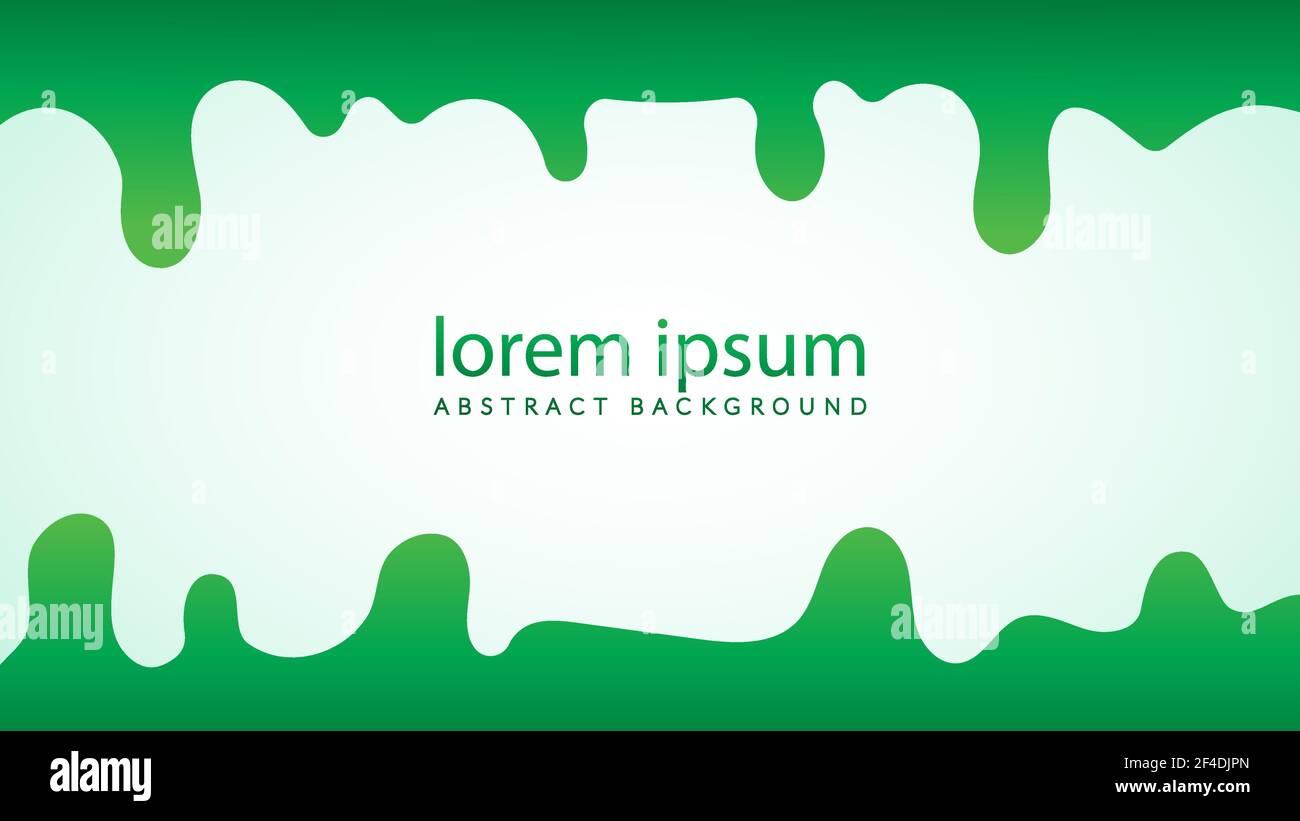 Minimal wavy liquid vector illustration. Vivid green color gradient ...