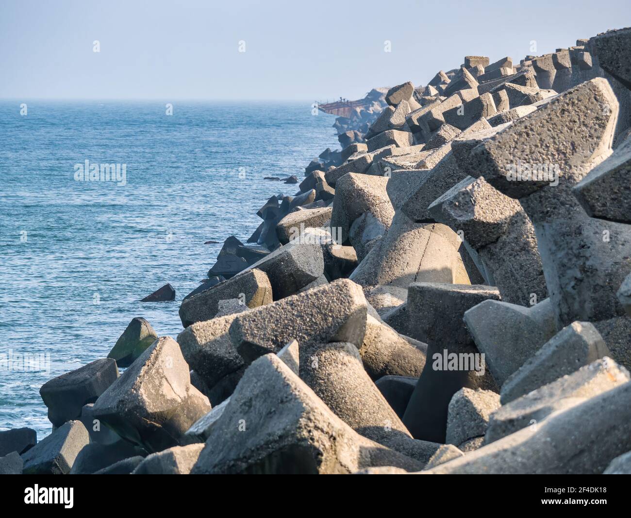 Breakwater tetrapods made from concrete for protection. Tetrapods for ...