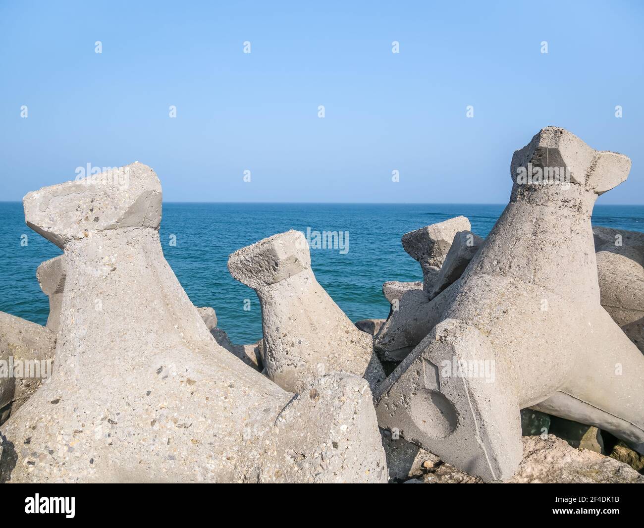 Breakwater tetrapods made from concrete for protection. Tetrapods for ...