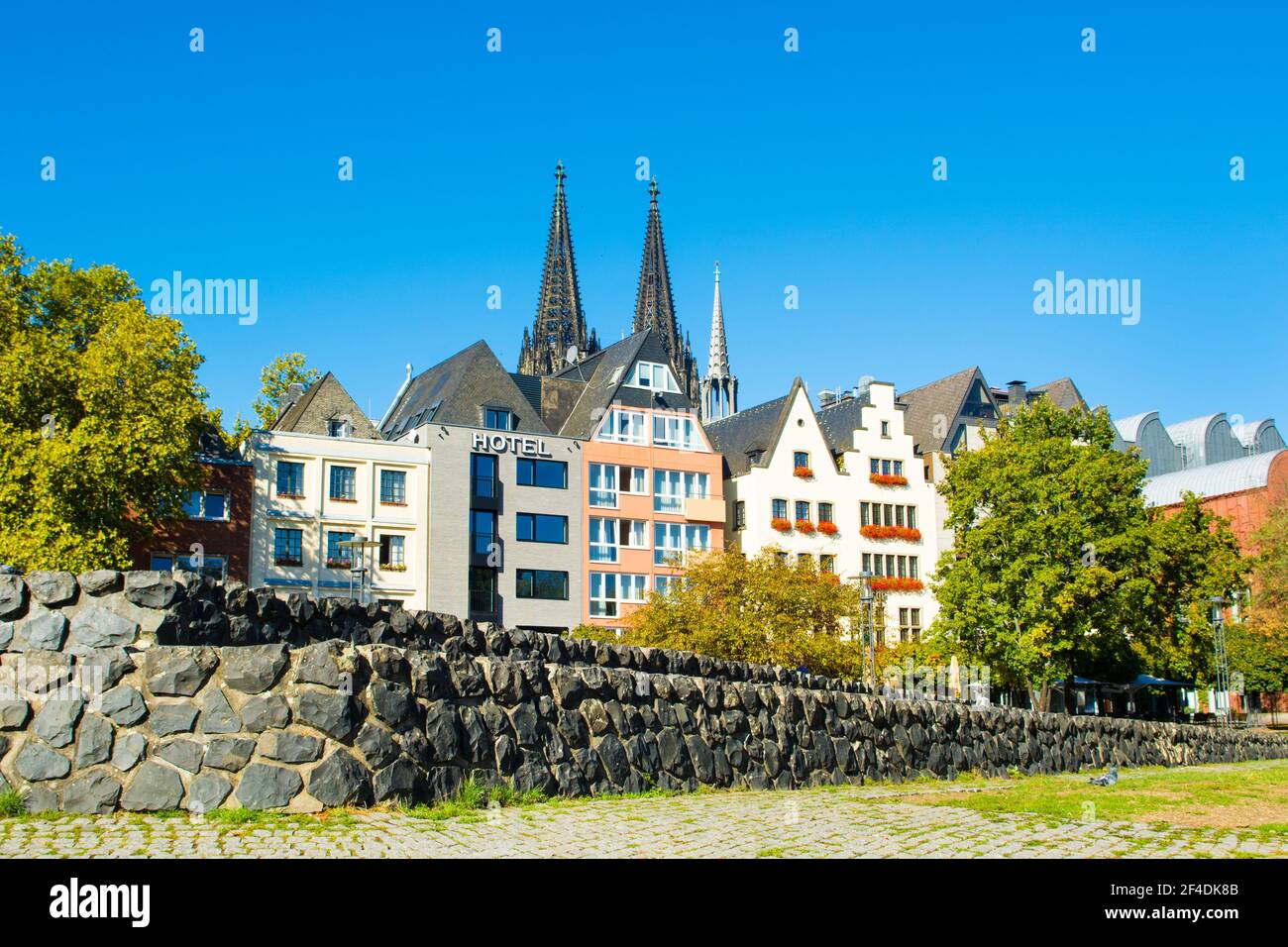 Cologne, Germany - 27 September 2018: Landscape with old colorfull ...