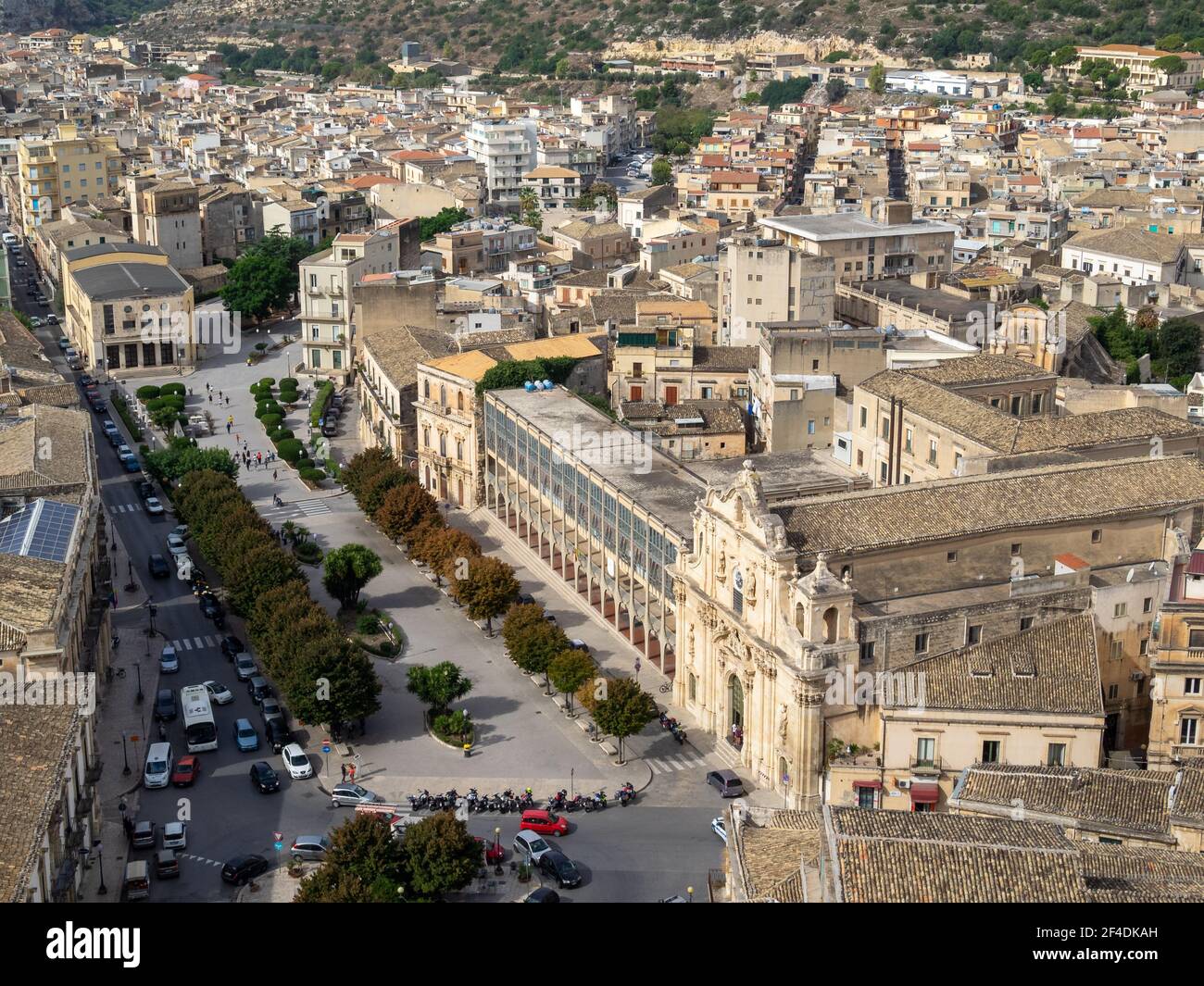 Piazza Italia and Scicli cityscape Stock Photo - Alamy