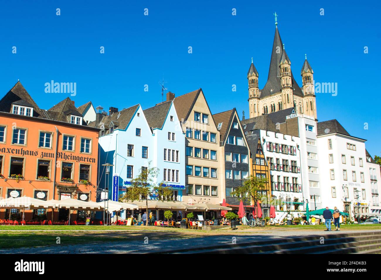 Cologne, Germany - 27 September 2018: Landscape with old colorfull ...