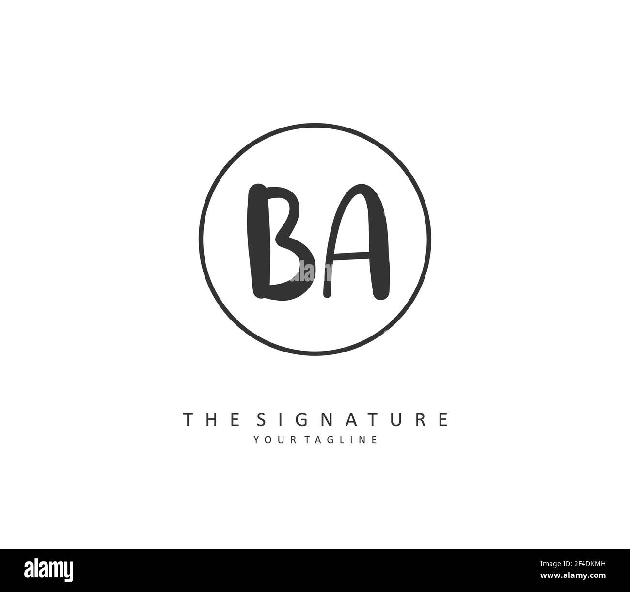 B A BA Initial letter handwriting and signature logo. A concept ...