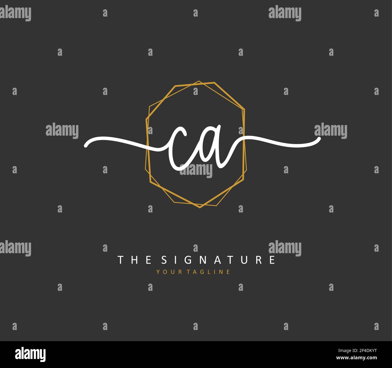 C A CA Initial letter handwriting and signature logo. A concept ...