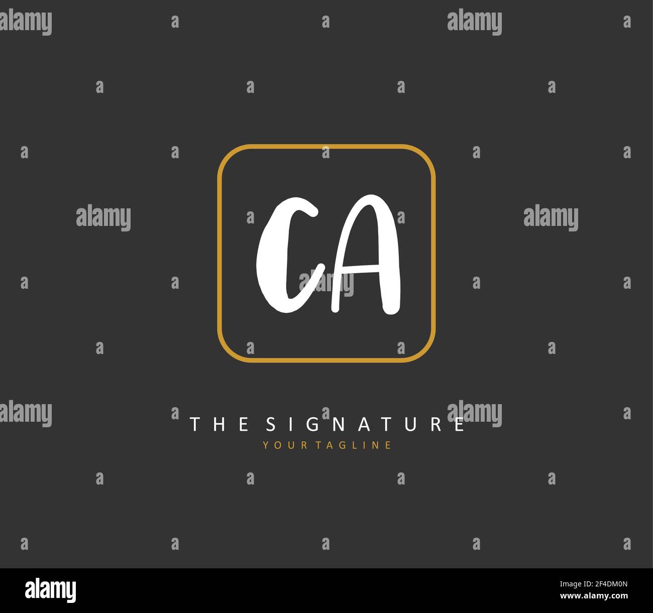 C A CA Initial letter handwriting and signature logo. A concept ...