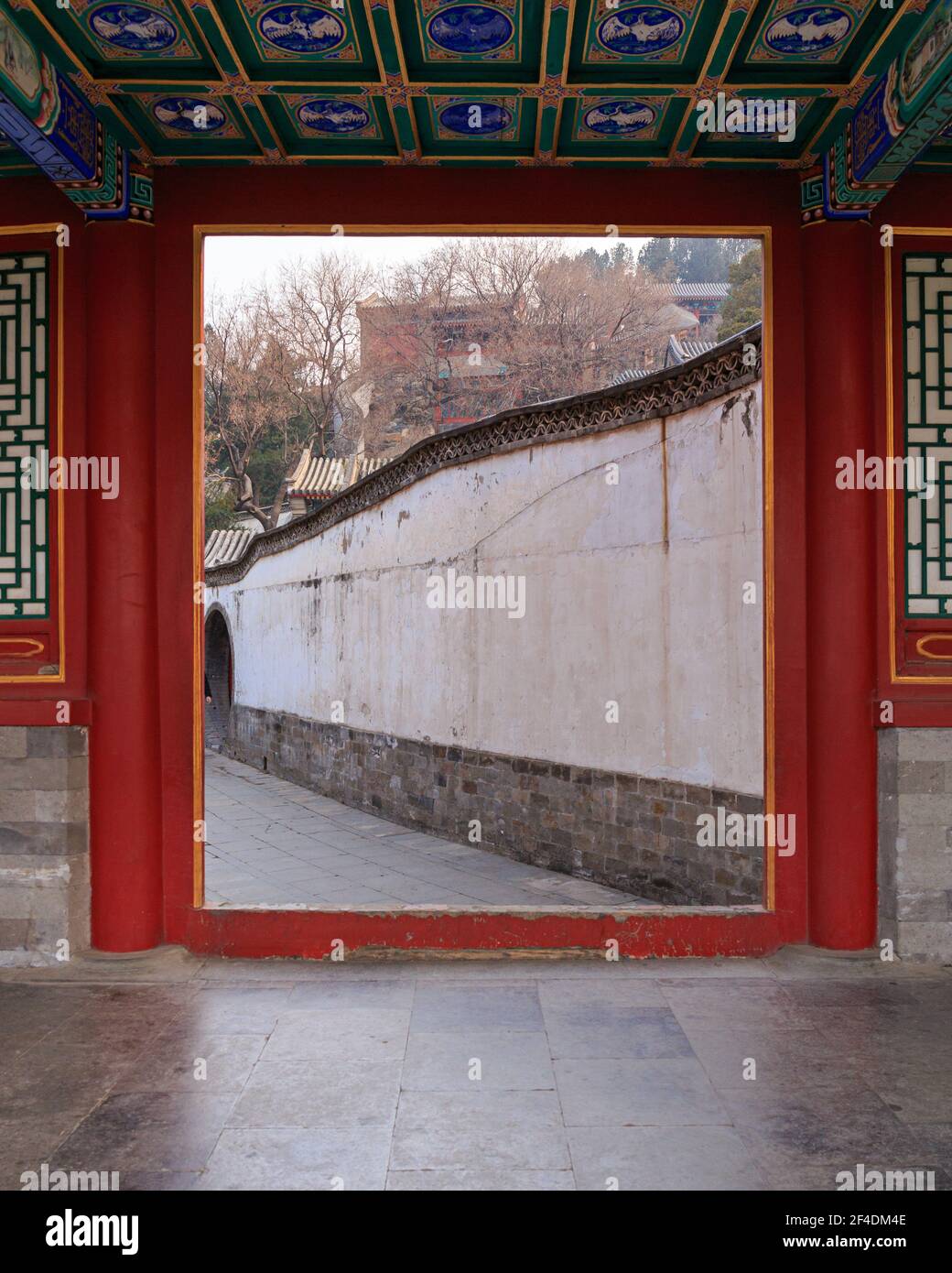 Traditional Chinese Gateway at Behai park in Beijing, CHina in May 2018 ...