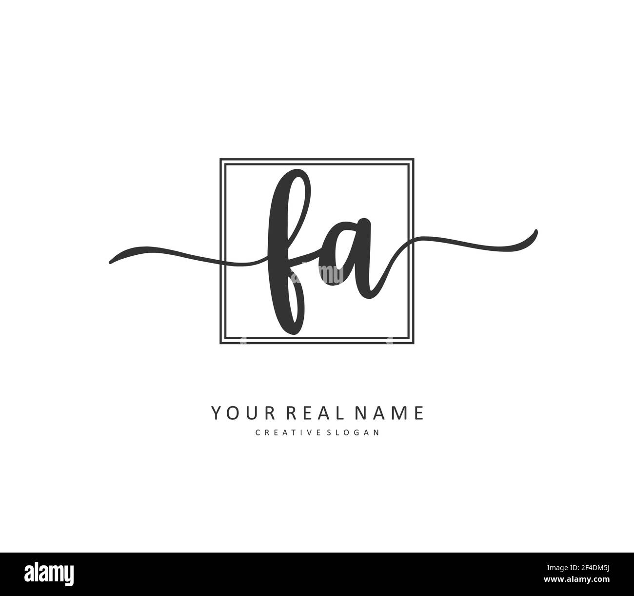 F A FA Initial letter handwriting and signature logo. A concept ...
