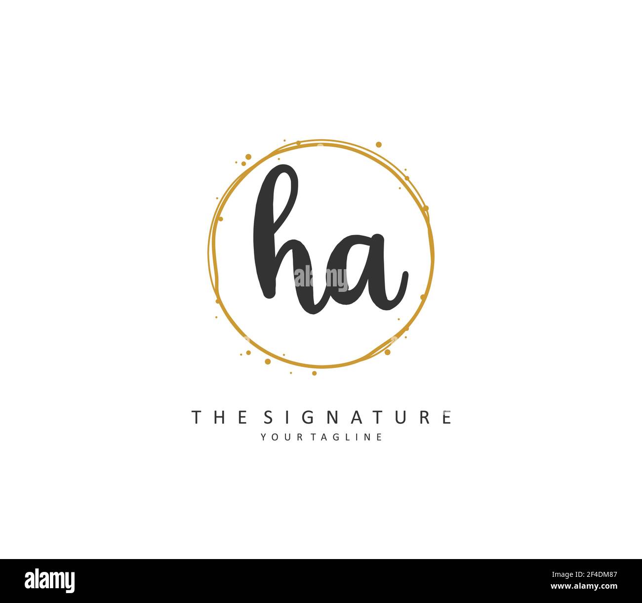 H A HA Initial letter handwriting and signature logo. A concept ...