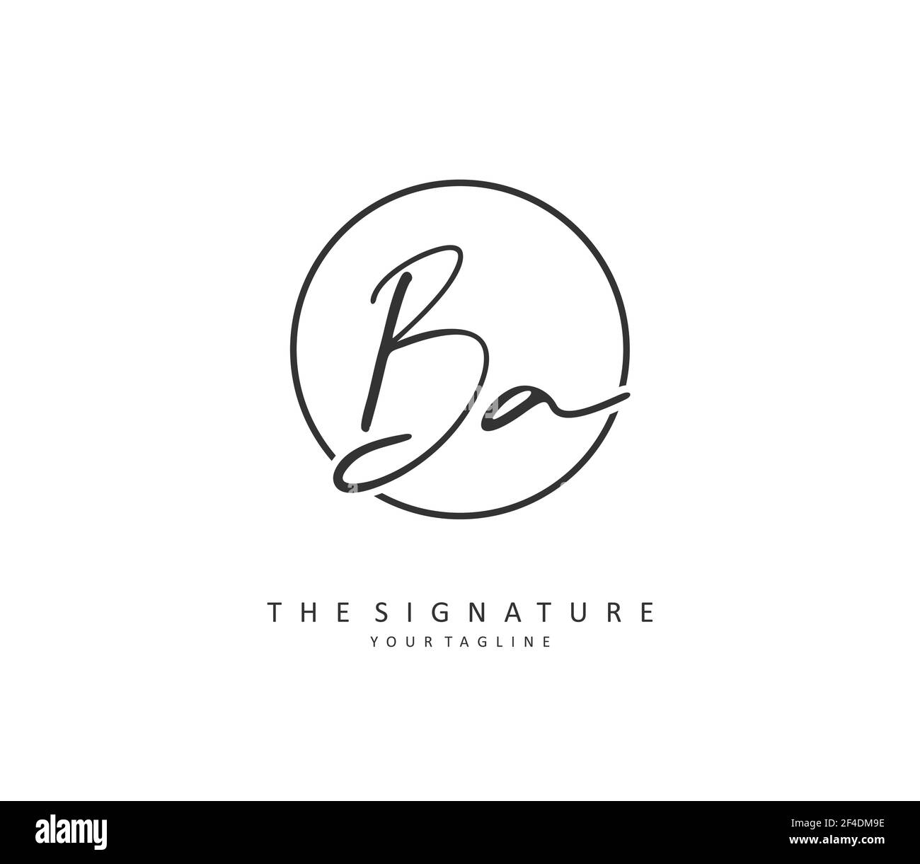 B A BA Initial letter handwriting and signature logo. A concept ...