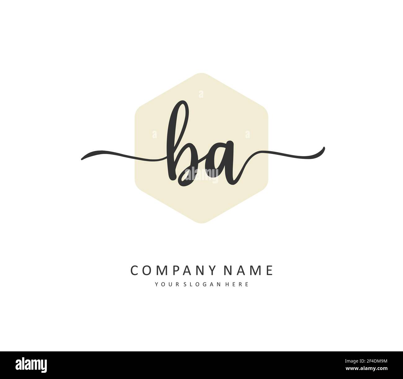 B A BA Initial letter handwriting and signature logo. A concept ...
