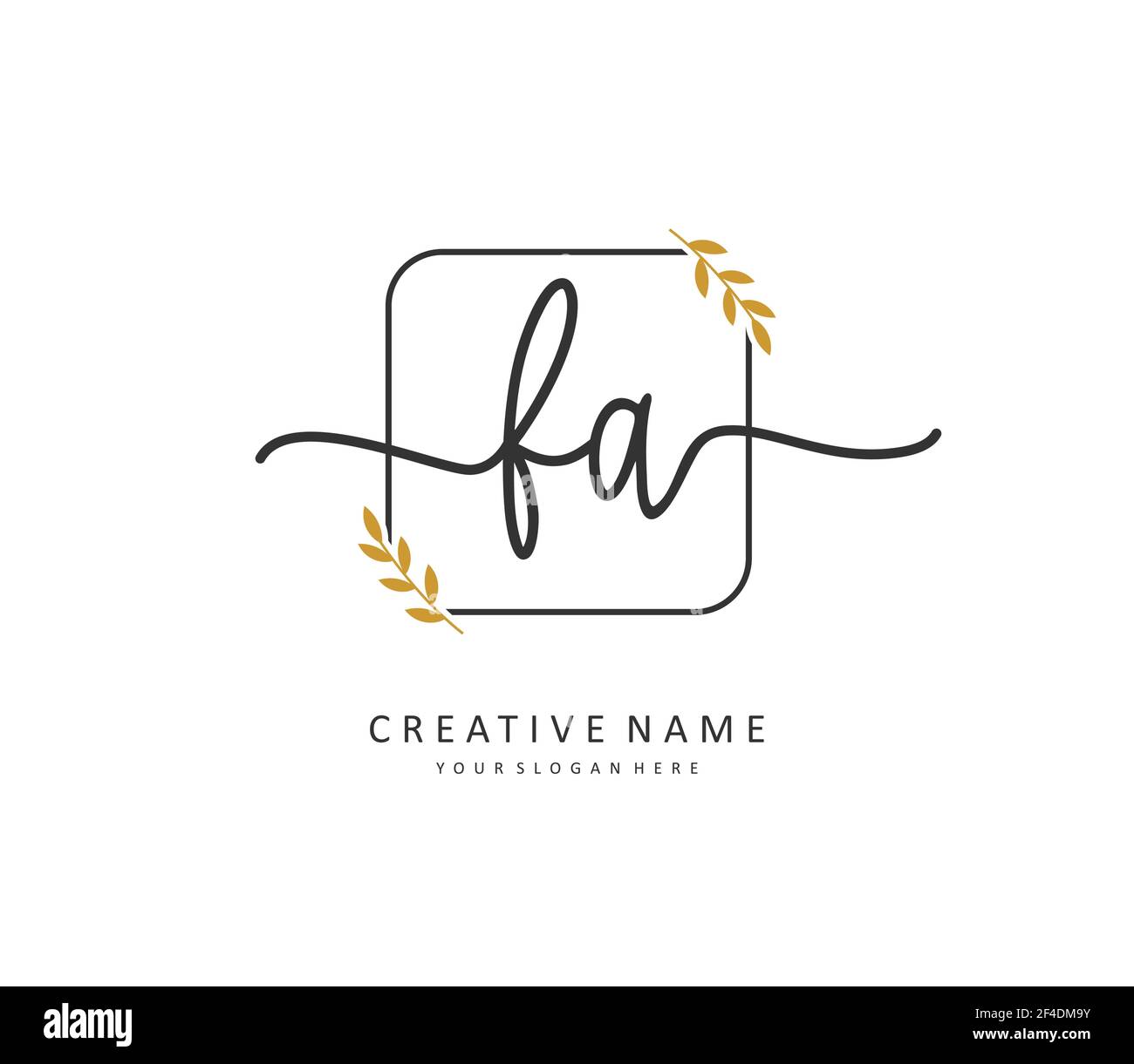 F A FA Initial letter handwriting and signature logo. A concept ...