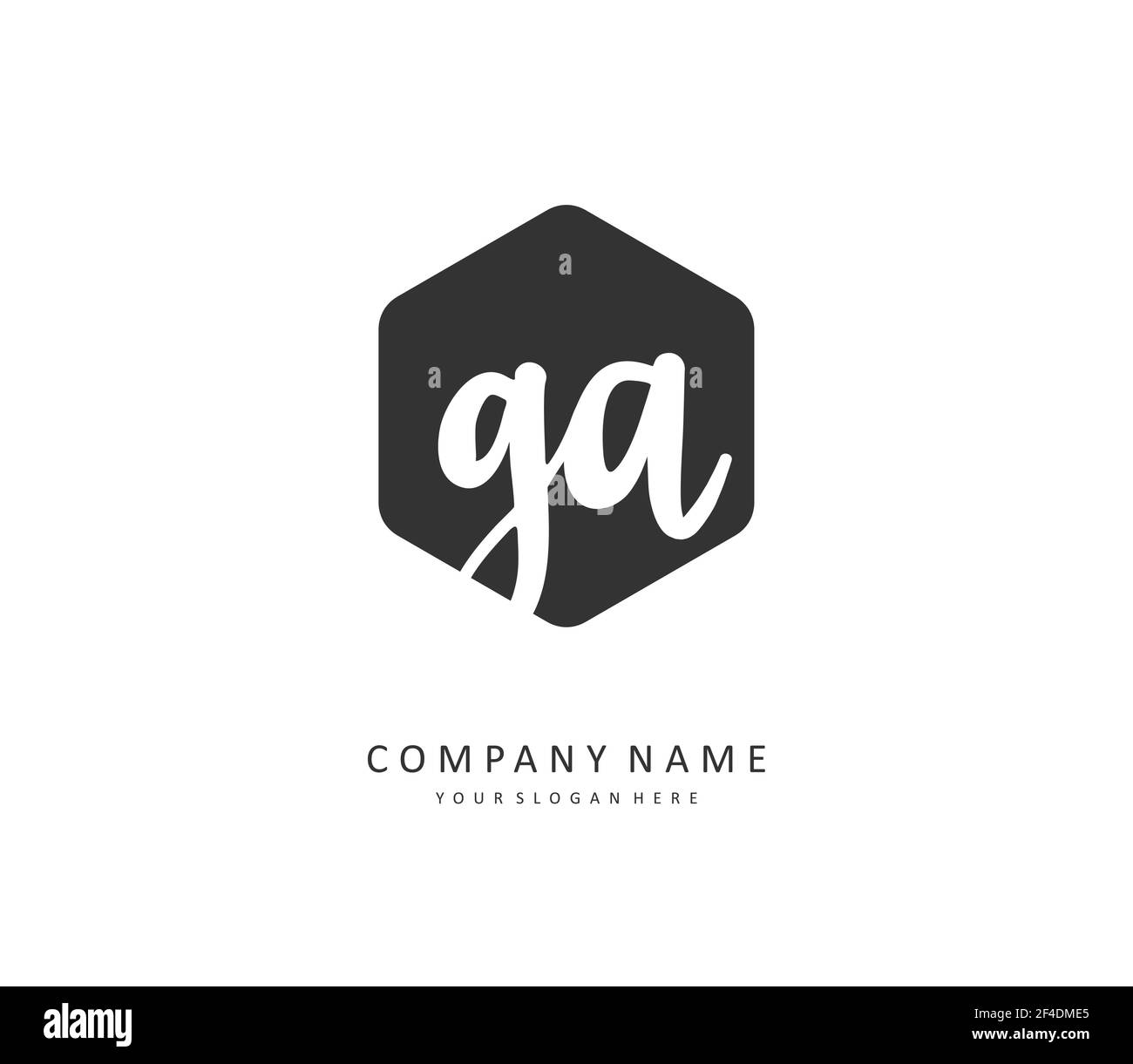 G A GA Initial letter handwriting and signature logo. A concept handwriting initial logo with ...