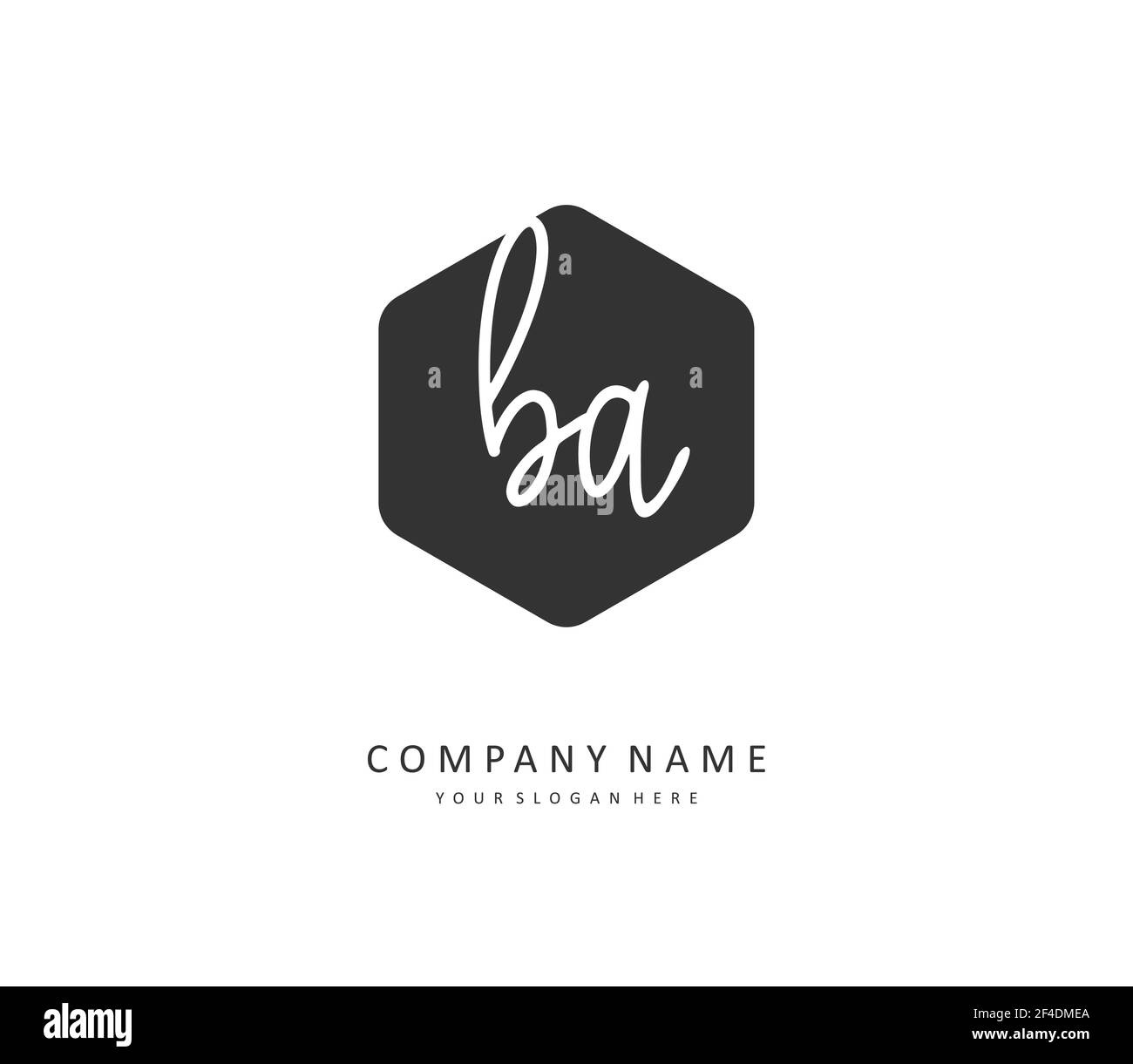 B A BA Initial letter handwriting and signature logo. A concept ...