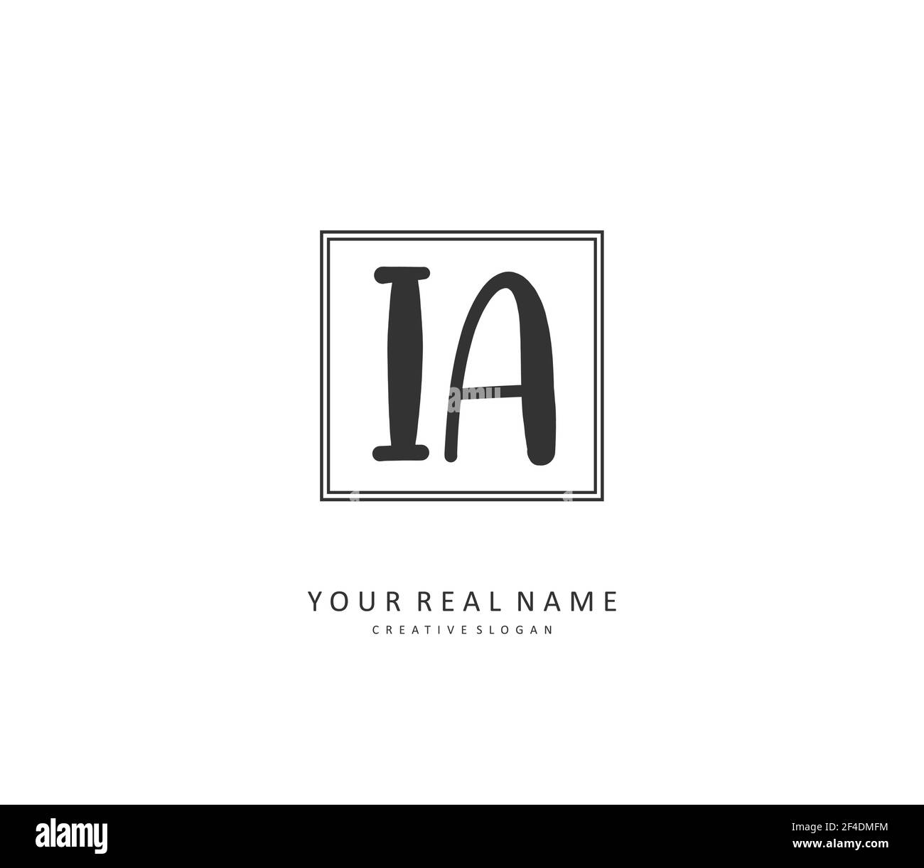I A IA Initial letter handwriting and signature logo. A concept ...