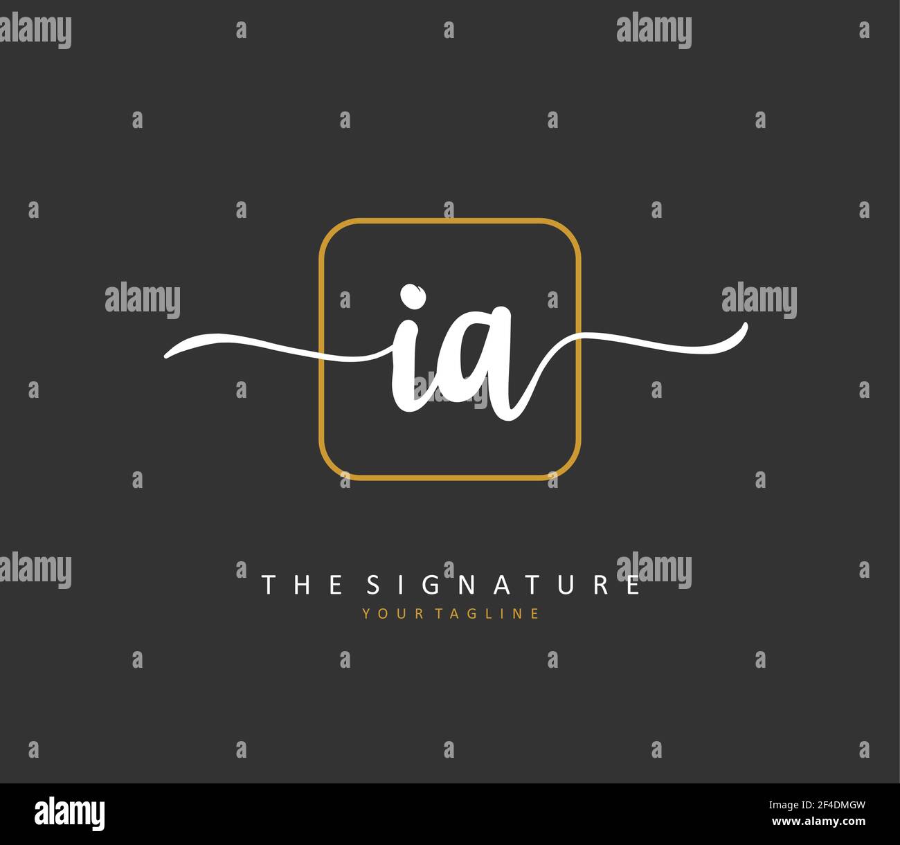 I A IA Initial letter handwriting and signature logo. A concept ...