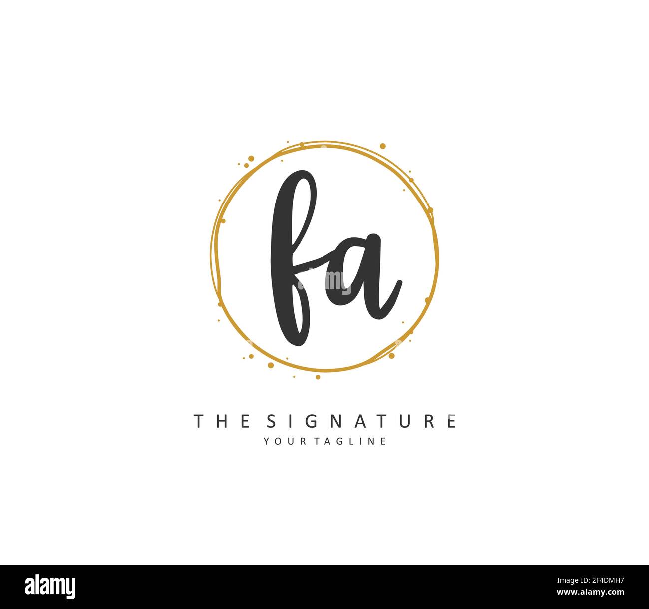 F A FA Initial letter handwriting and signature logo. A concept ...