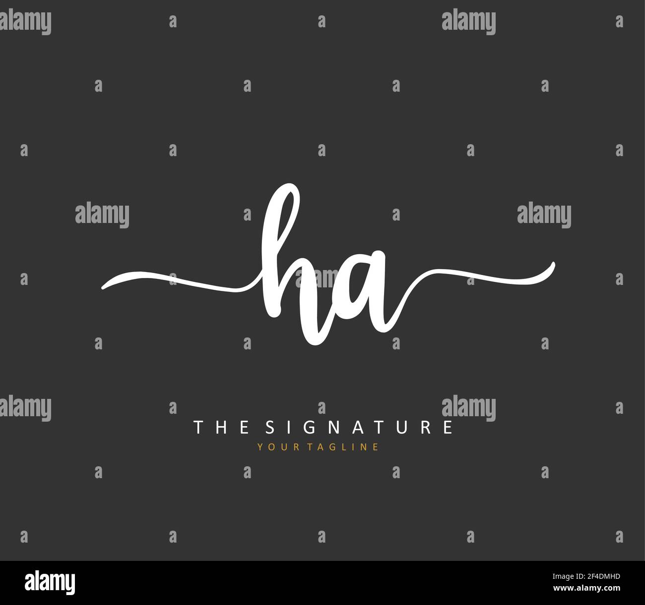 H A HA Initial letter handwriting and signature logo. A concept ...
