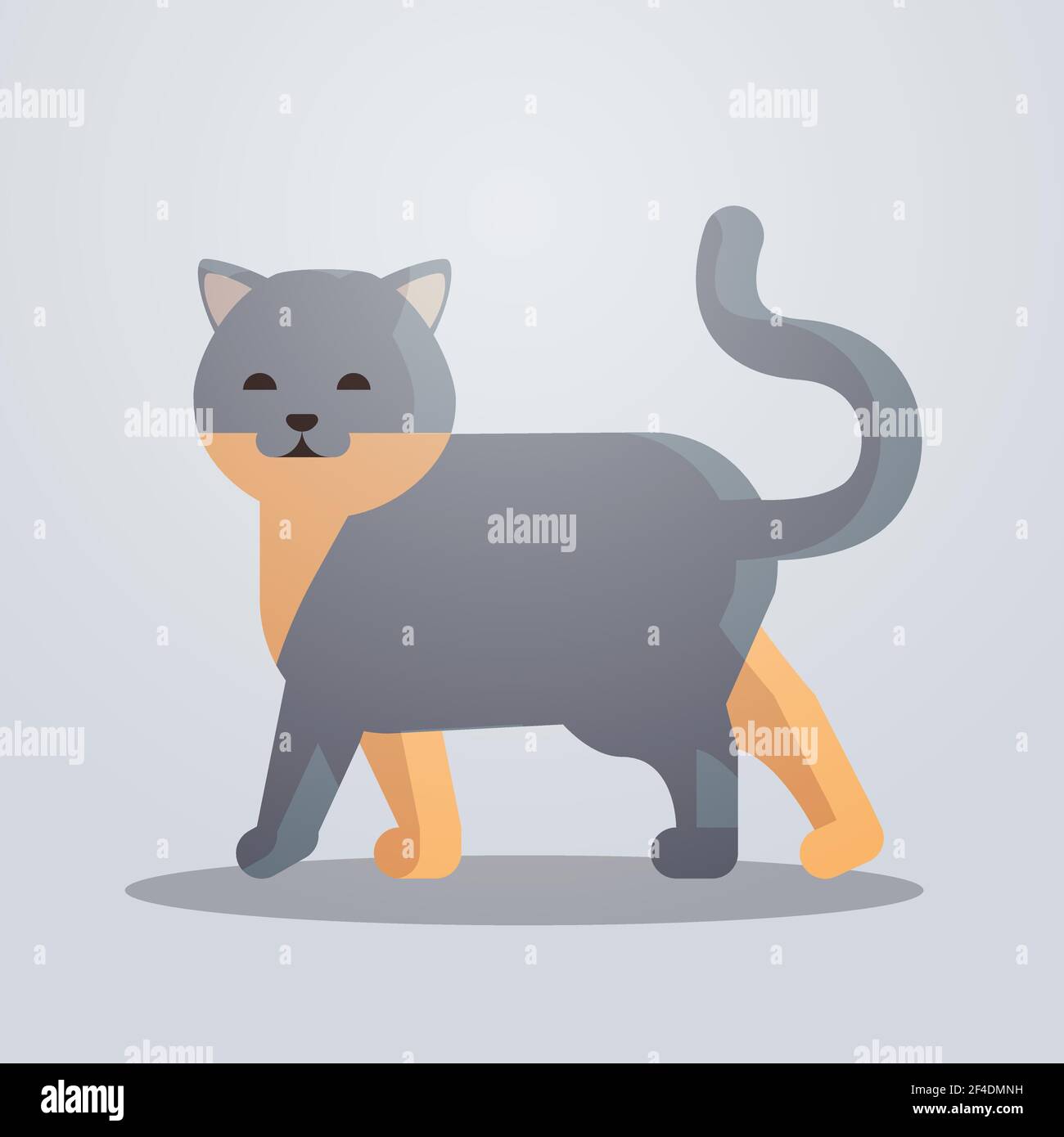cute cat icon fluffy adorable cartoon animal domestic kitty home pet ...