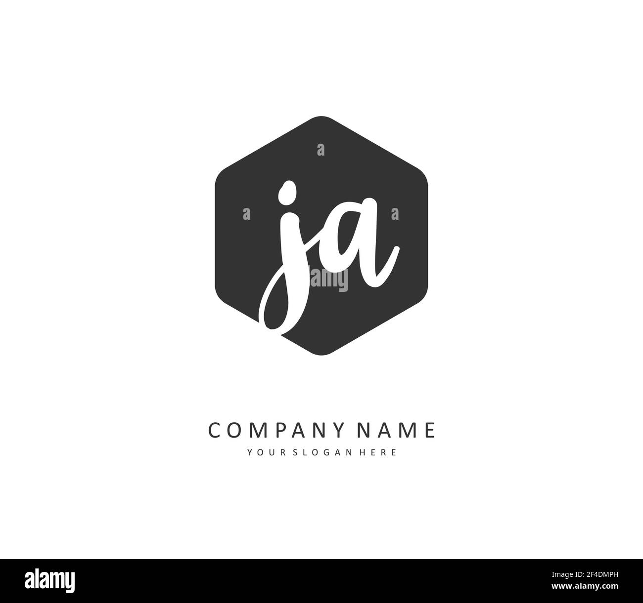 J A JA Initial letter handwriting and signature logo. A concept ...