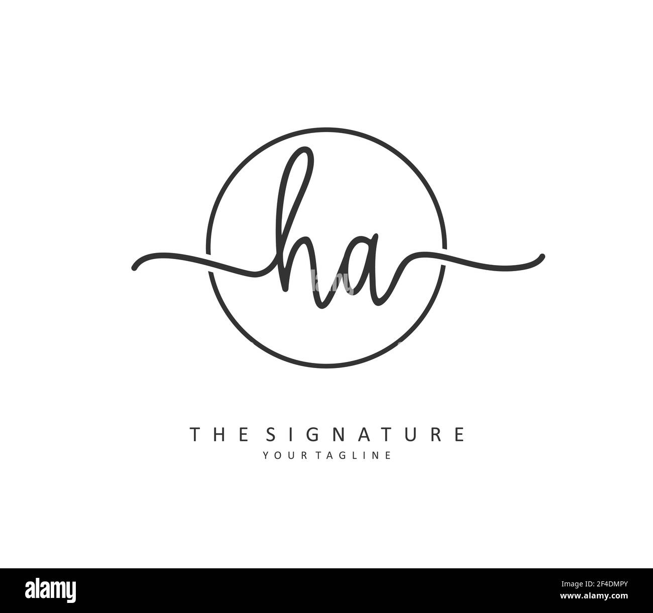 H A HA Initial letter handwriting and signature logo. A concept ...