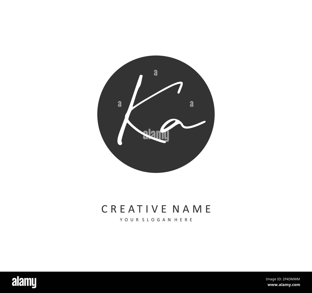 K A KA Initial letter handwriting and signature logo. A concept ...