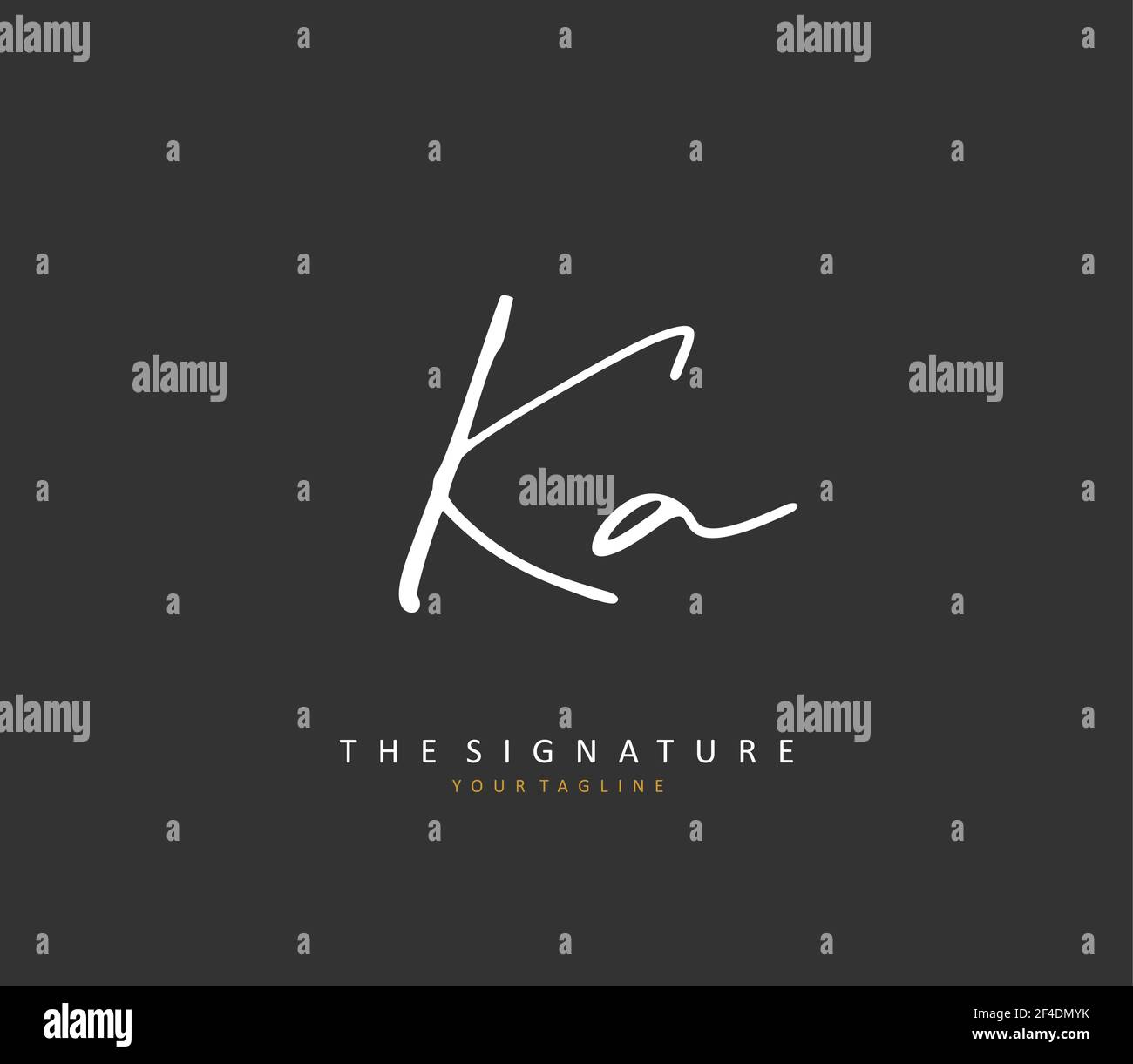 K A KA Initial letter handwriting and signature logo. A concept ...