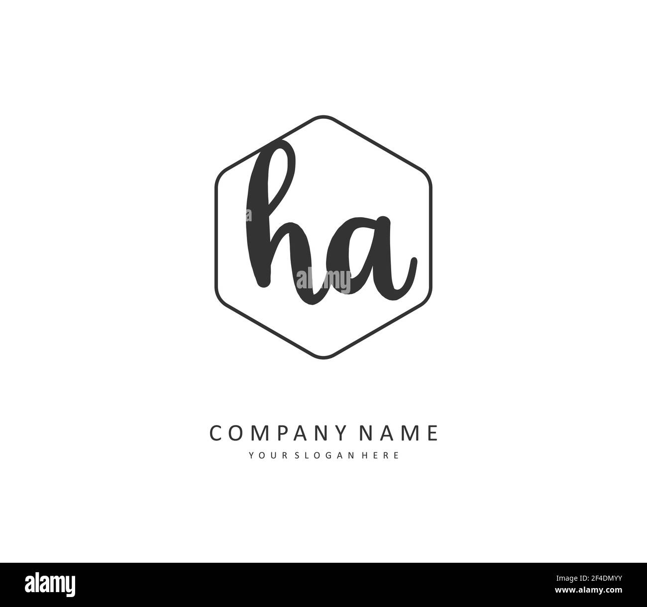 H A HA Initial letter handwriting and signature logo. A concept ...