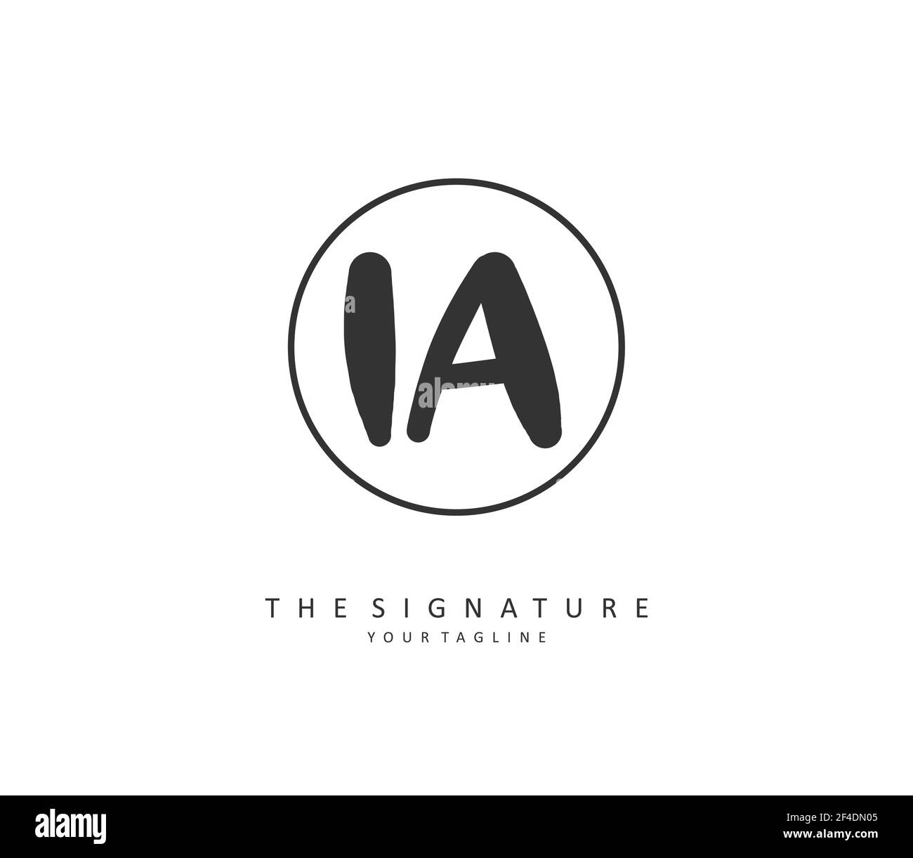 I A IA Initial letter handwriting and signature logo. A concept ...