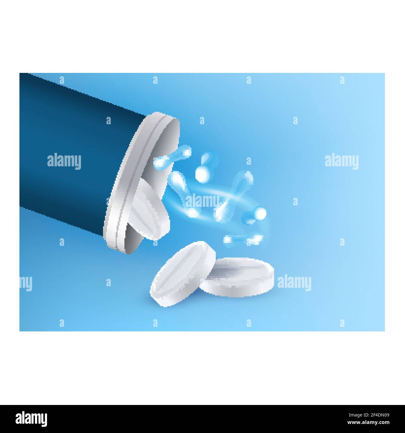 Probiotics Medicine Treatment Promo Banner Vector Illustration Stock ...