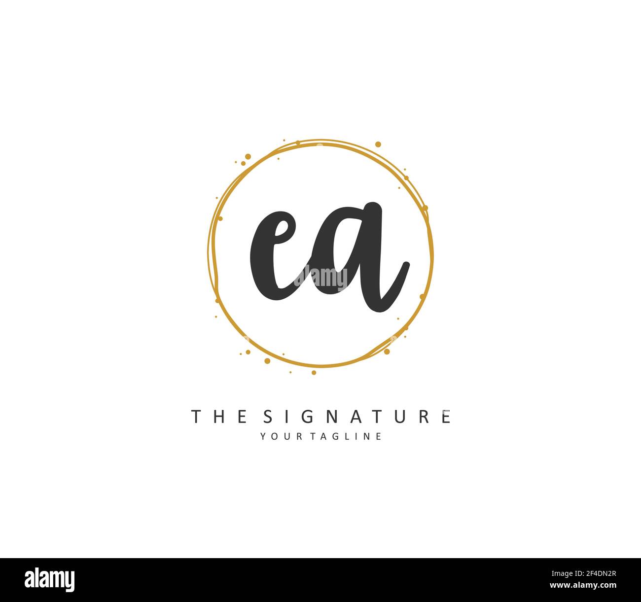 E A EA Initial letter handwriting and signature logo. A concept ...