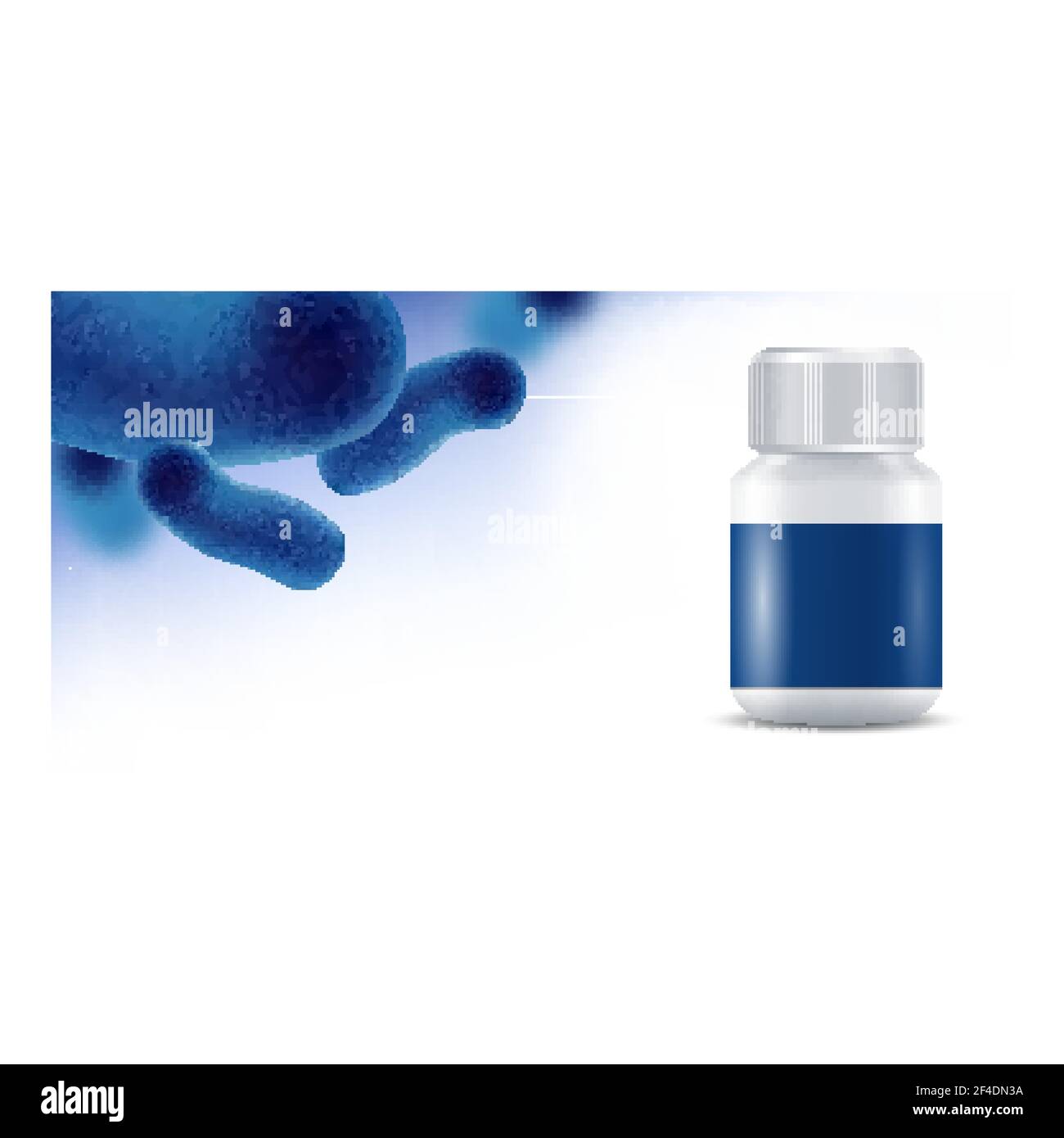 Medicine Probiotic Strains Promotion Poster Vector Illustration Stock ...
