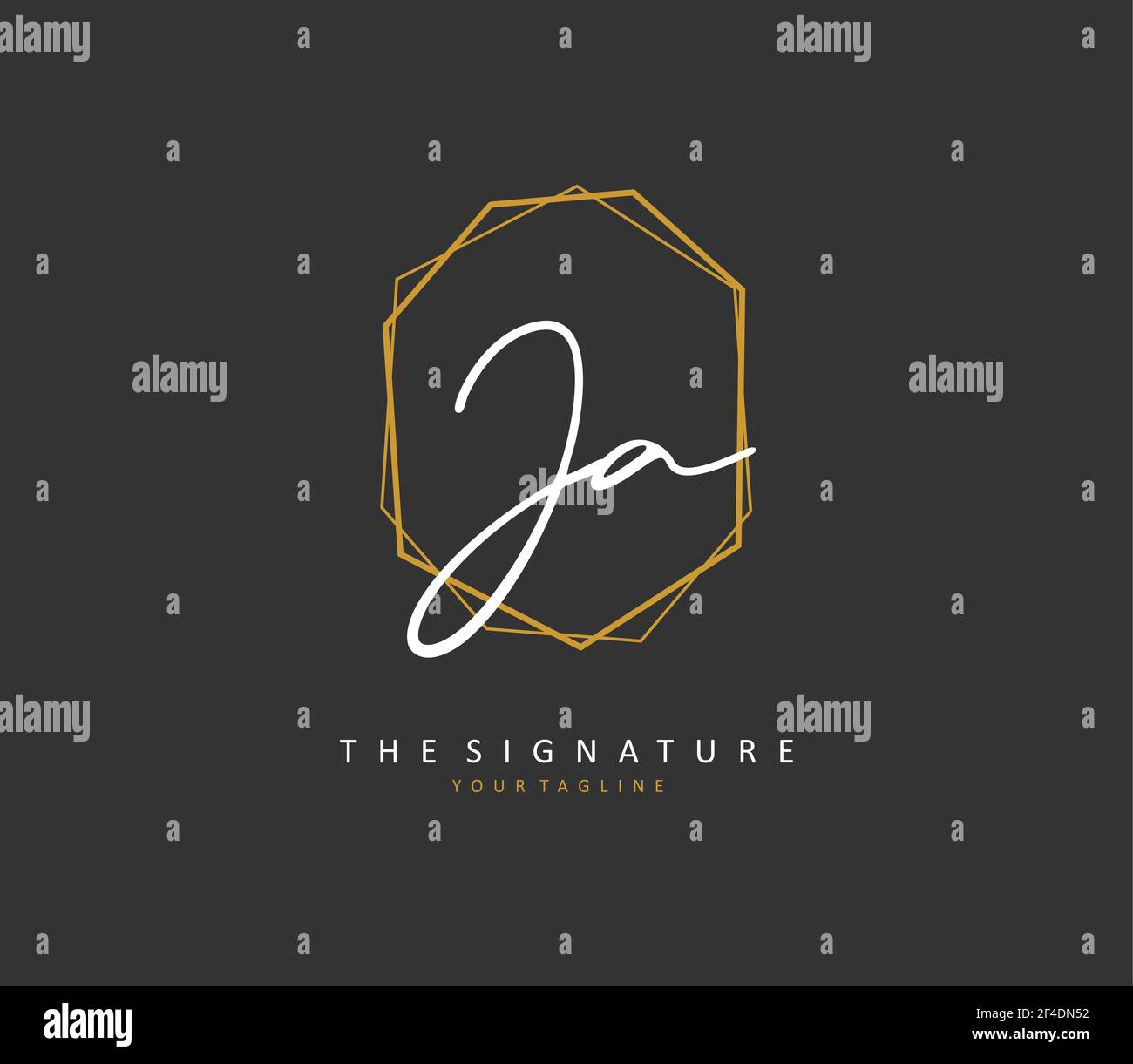 J A JA Initial letter handwriting and signature logo. A concept ...