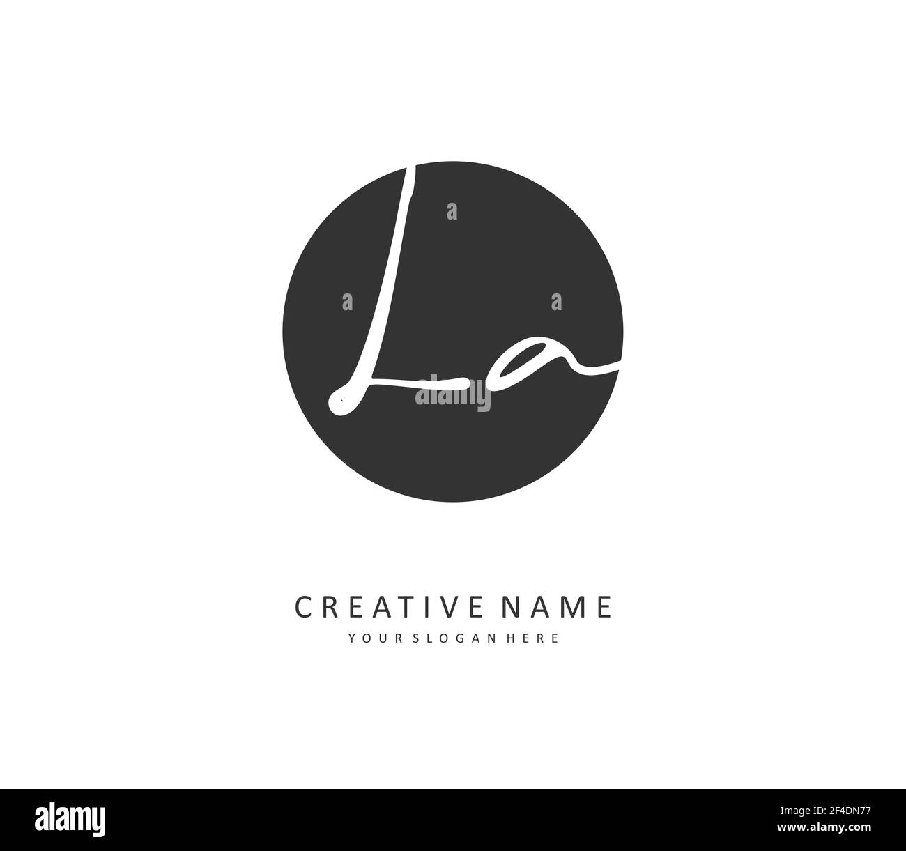L A LA Initial letter handwriting and signature logo. A concept ...