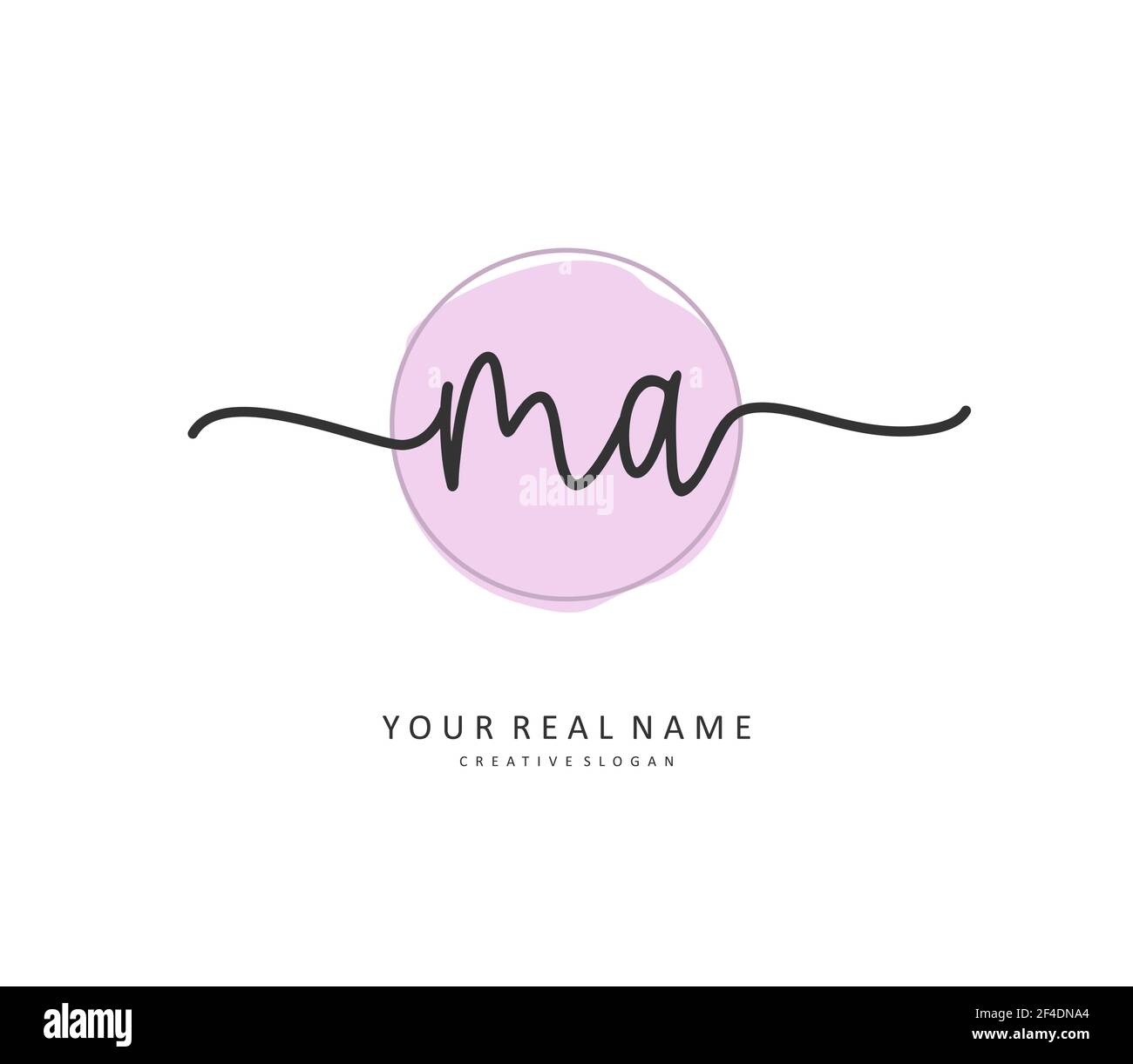 M A MA Initial letter handwriting and signature logo. A concept ...