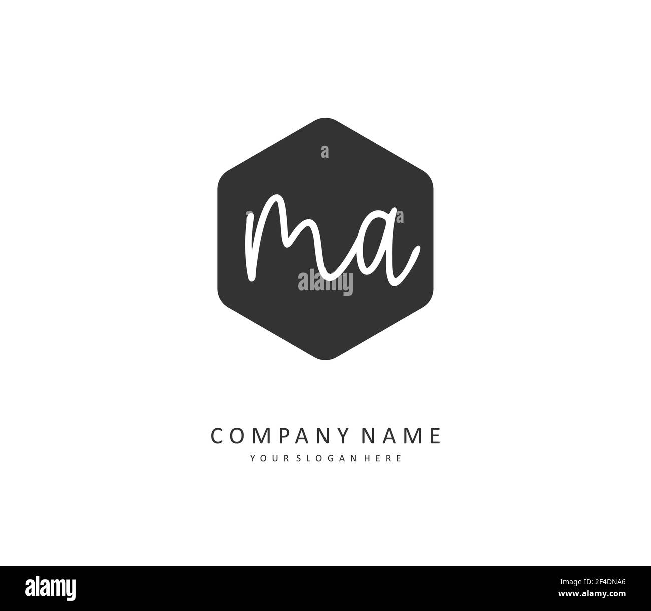 M A MA Initial letter handwriting and signature logo. A concept ...