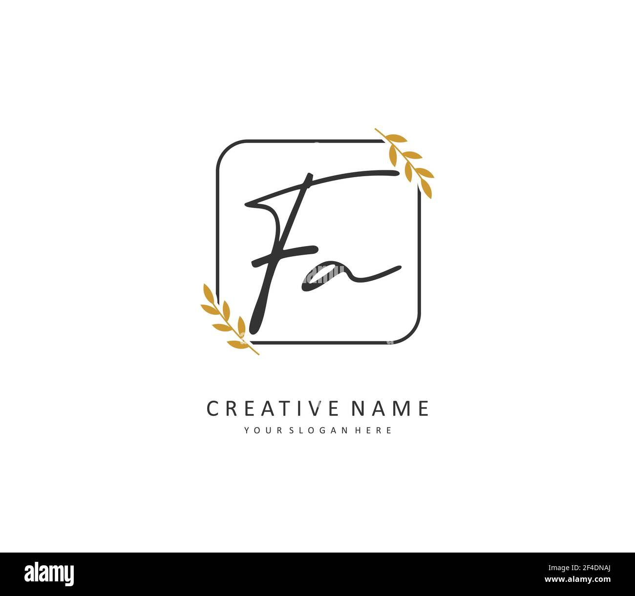 F A FA Initial letter handwriting and signature logo. A concept ...