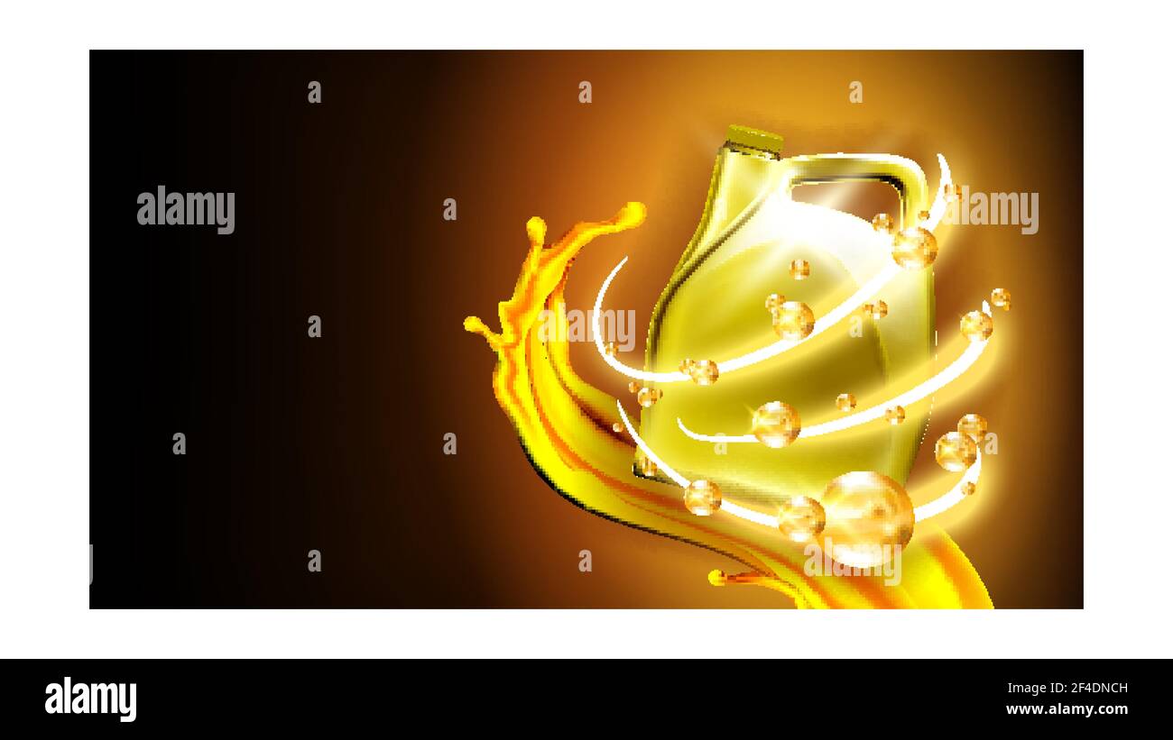 Engine Synthetic Oil Advertising Banner Vector Illustration Stock ...
