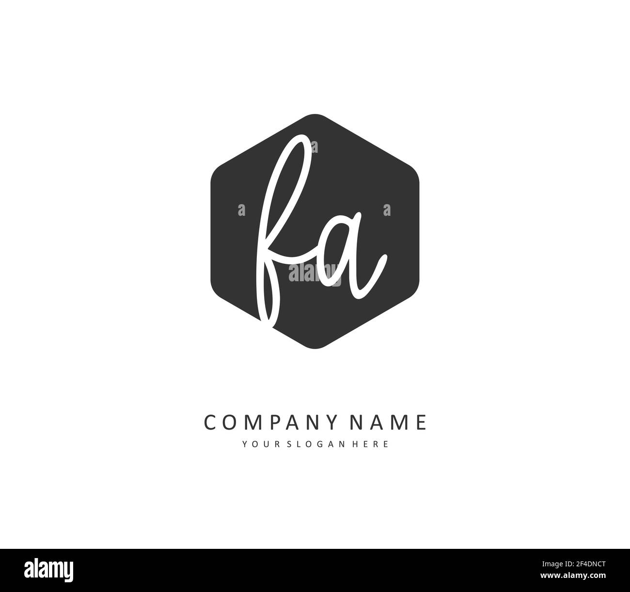 F A FA Initial letter handwriting and signature logo. A concept ...