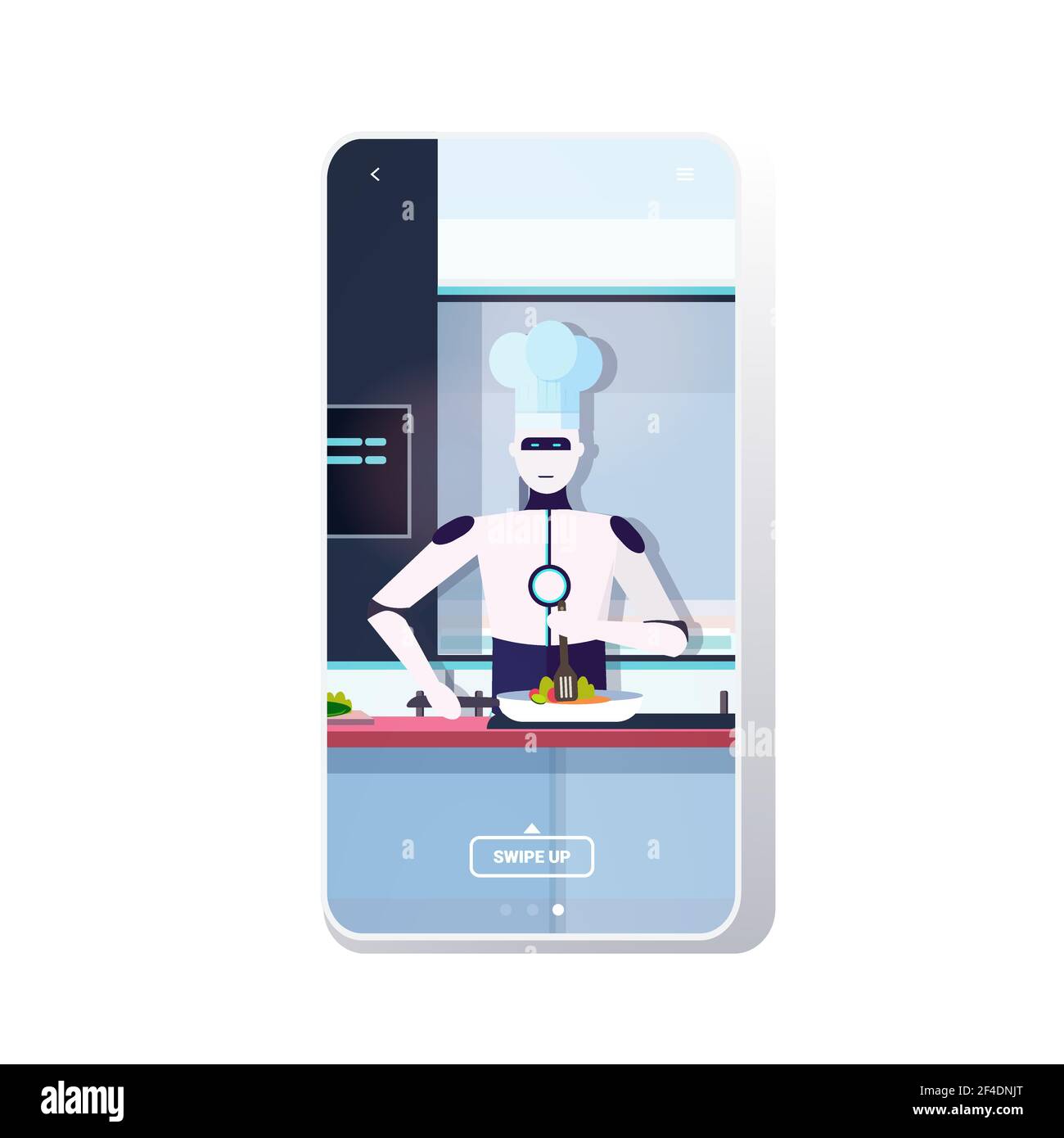 modern robot chef cooking dish robotic cook preparing food artificial ... modern robot chef cooking dish robotic cook preparing food artificial ...