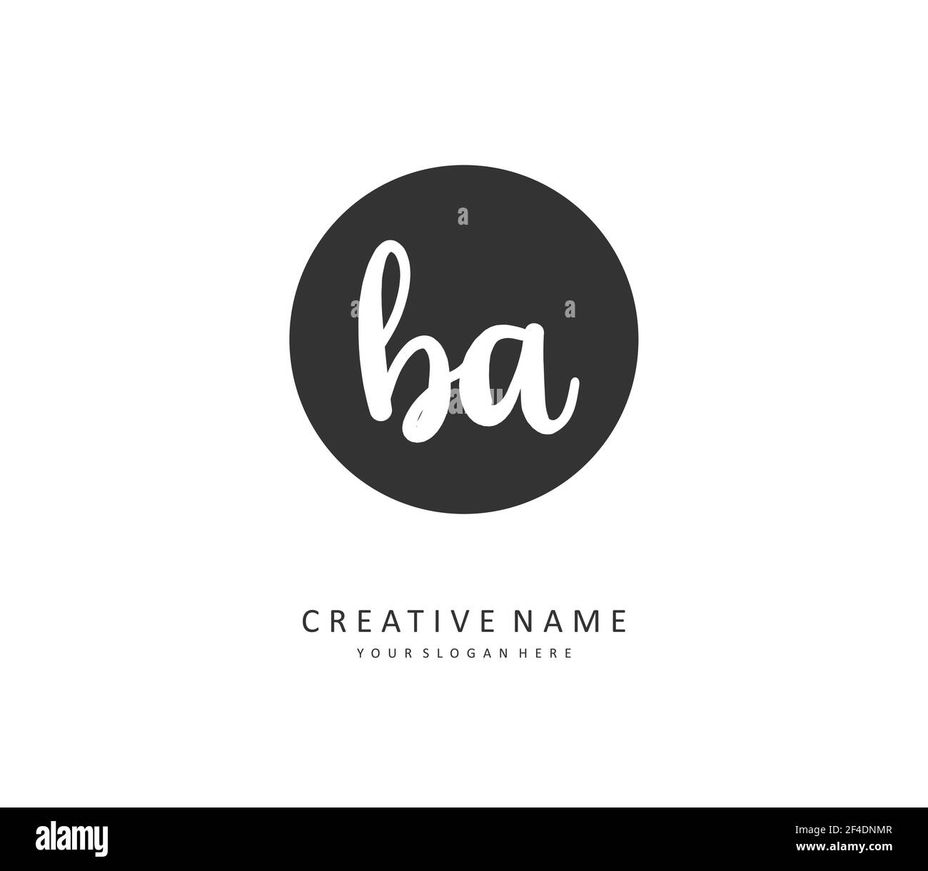 B A BA Initial letter handwriting and signature logo. A concept ...
