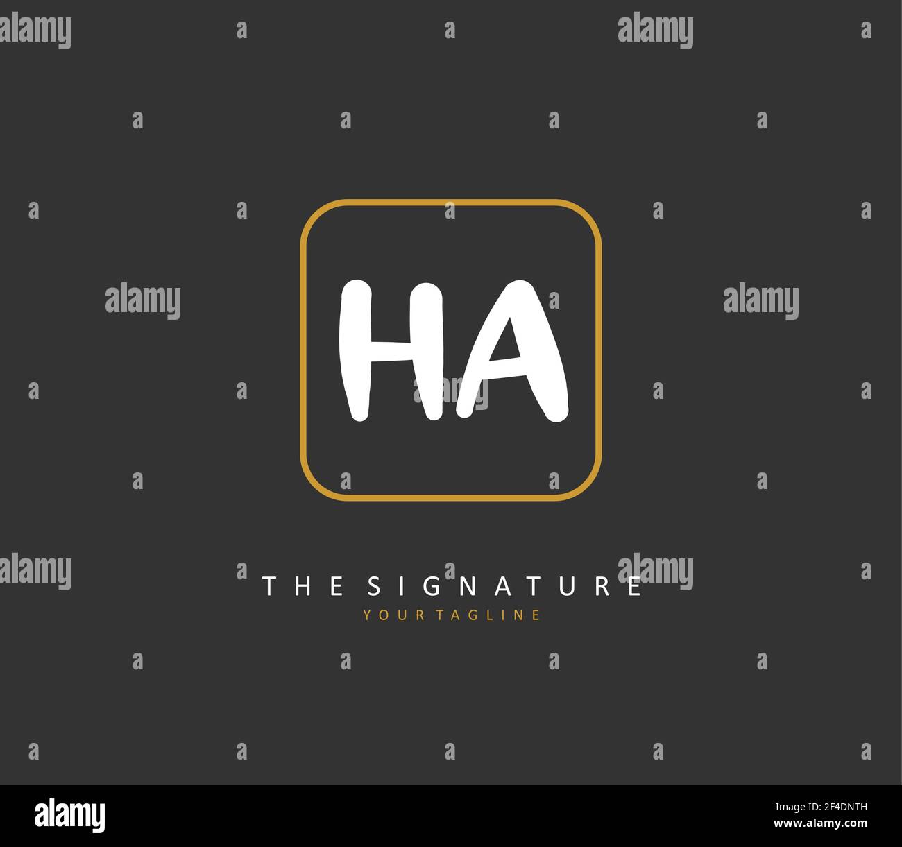 H A HA Initial letter handwriting and signature logo. A concept ...
