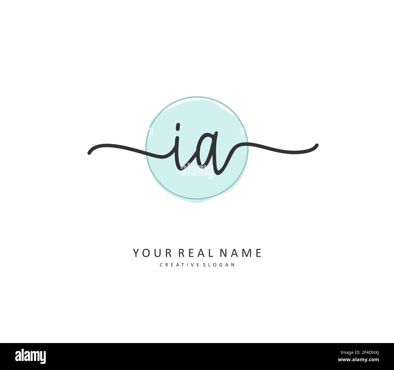 I A IA Initial letter handwriting and signature logo. A concept ...