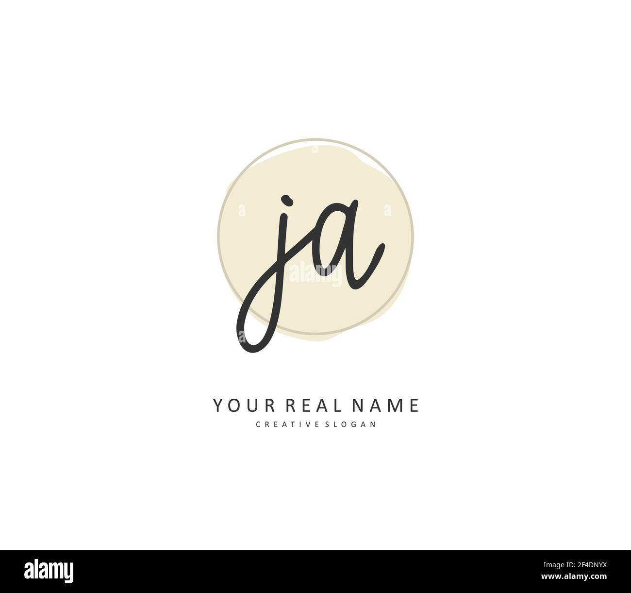 J A JA Initial letter handwriting and signature logo. A concept ...