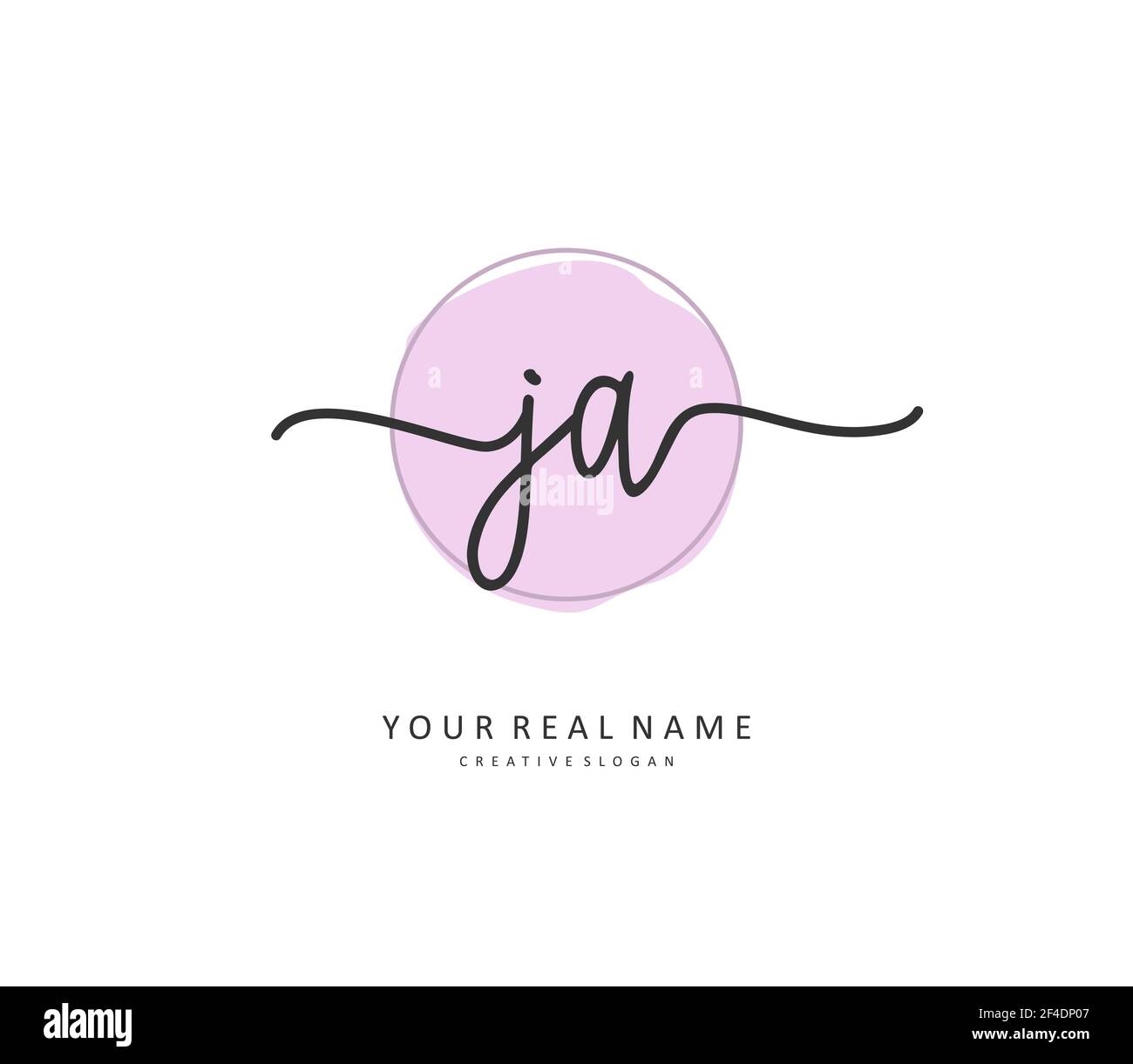 J A JA Initial letter handwriting and signature logo. A concept ...