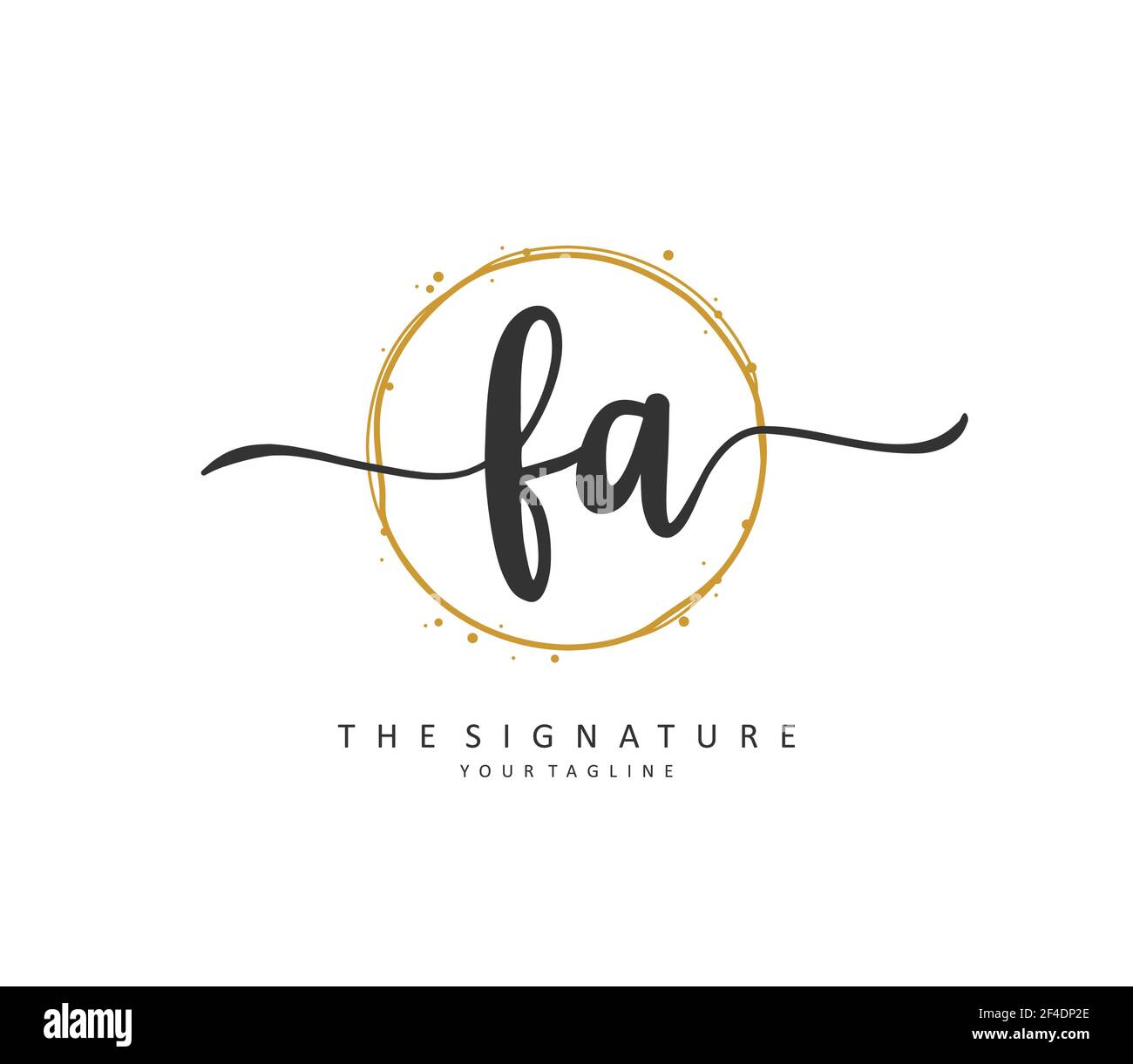 F A FA Initial letter handwriting and signature logo. A concept ...
