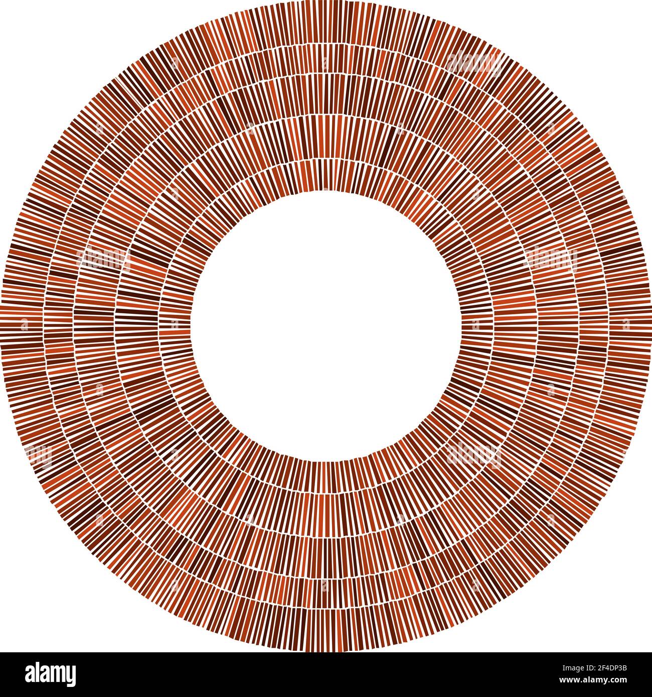 Geometric circle element. Circular red stonework, masonry stone, rock ...