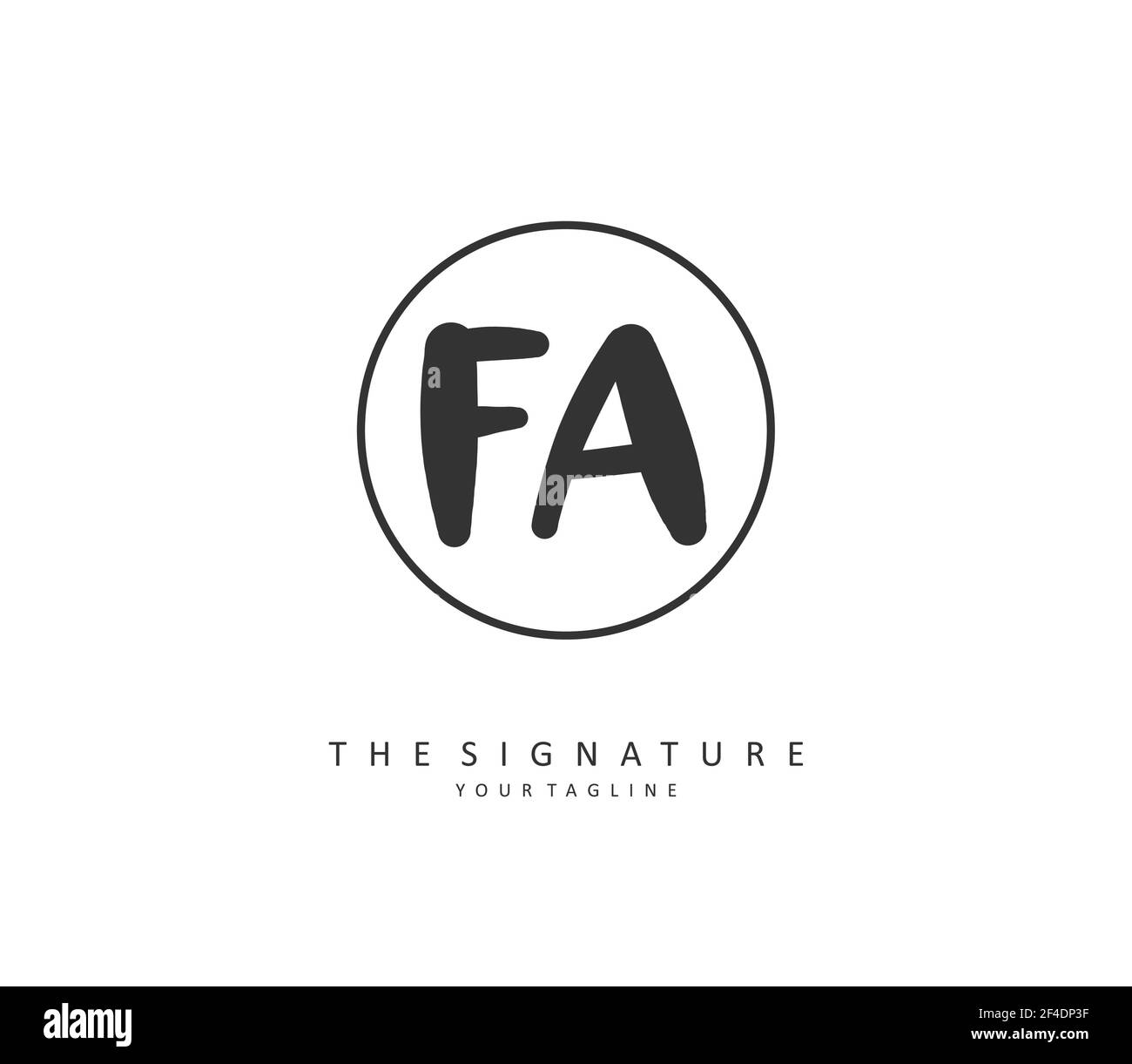 F A FA Initial letter handwriting and signature logo. A concept ...