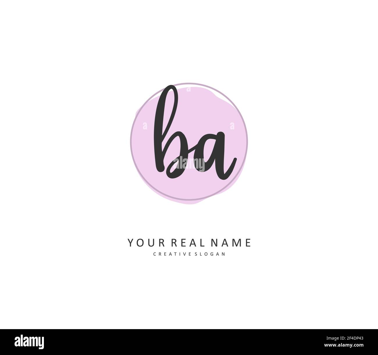 B A BA Initial letter handwriting and signature logo. A concept ...