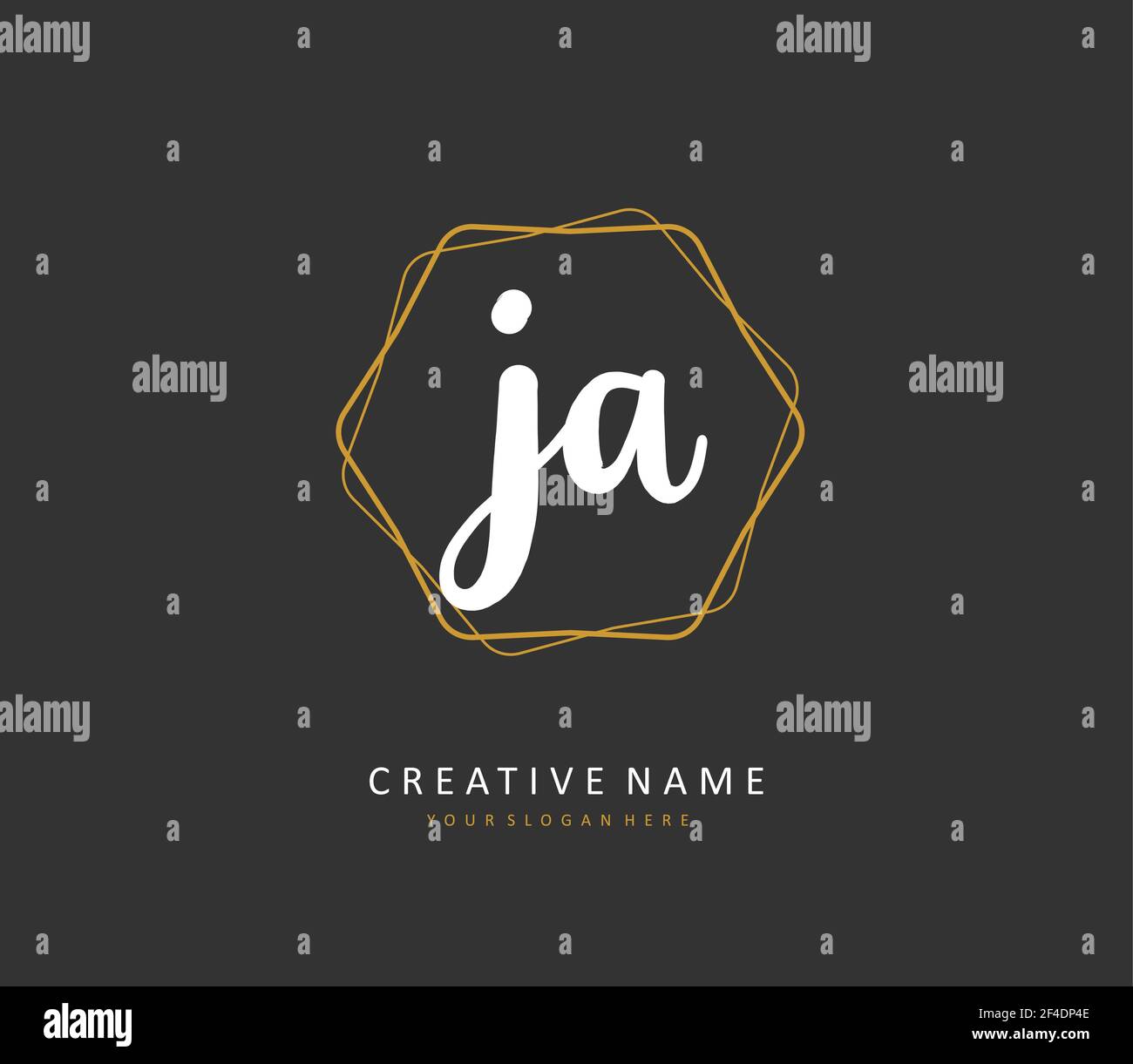 J A JA Initial letter handwriting and signature logo. A concept ...